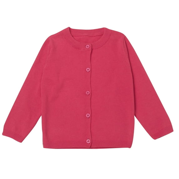 Girls Cardigan Sweater School Uniforms Long Sleeve Button Knit Solid ...