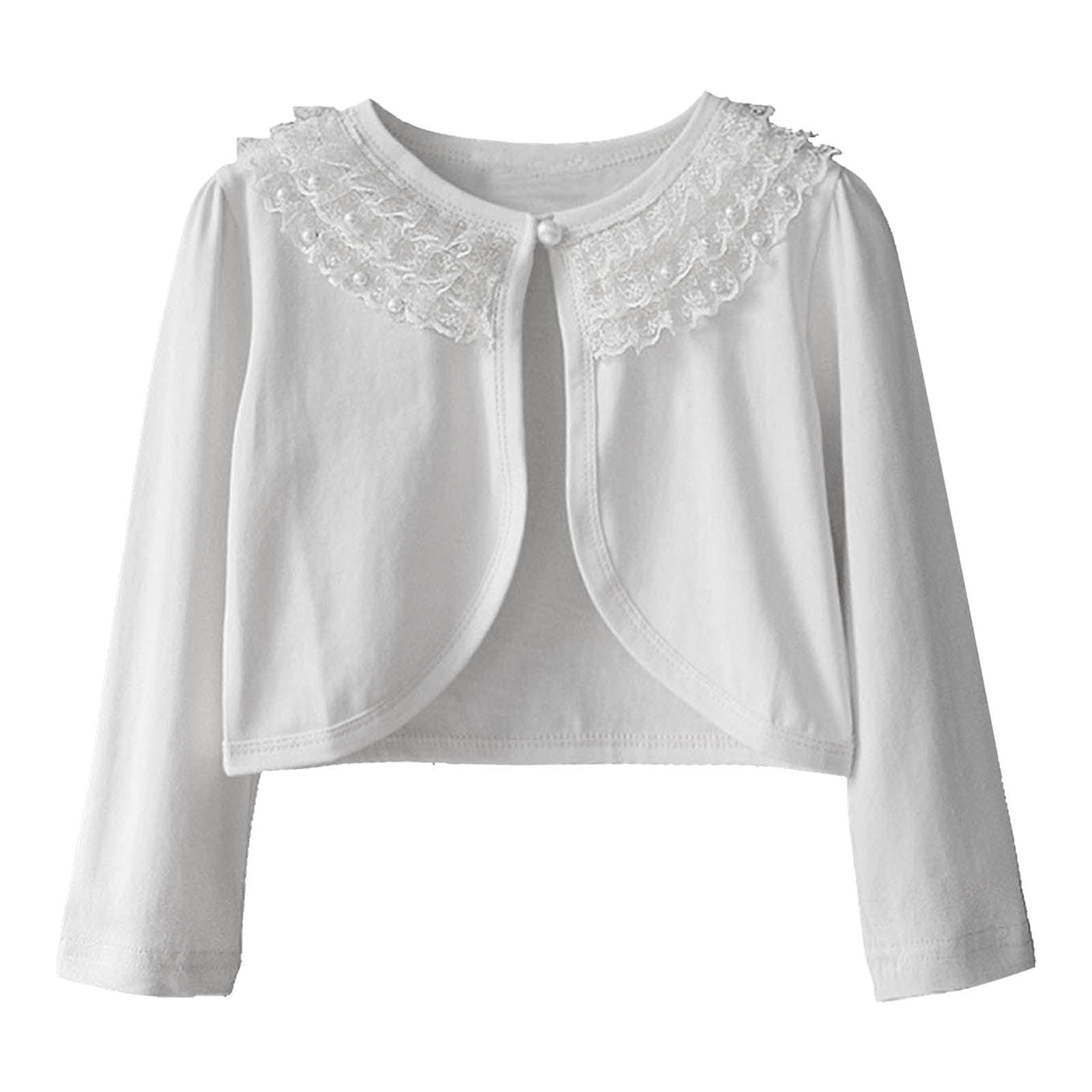 Girls Cardigans Shrugs, Girls' Shrugs Sweaters, Kids Long Sleeve Lace ...