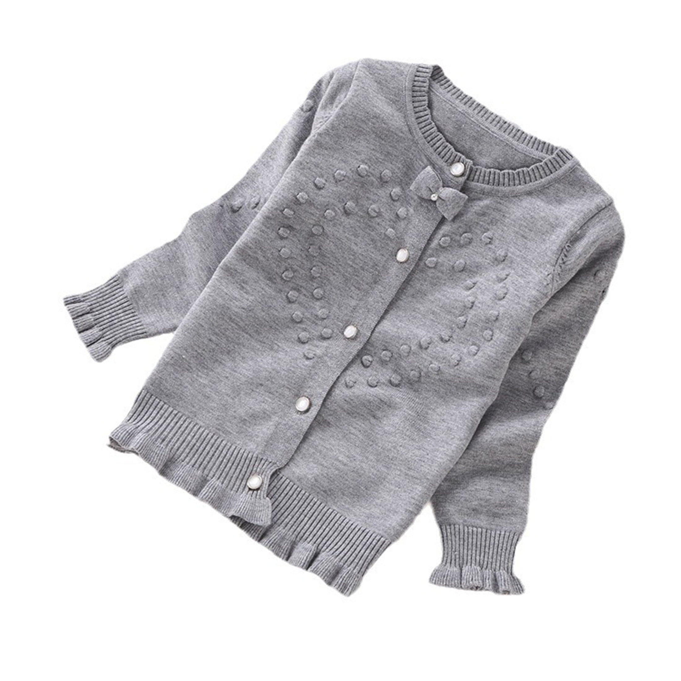 Girls' Cardigans Sweater Cotton Children School Uniform Sweaters 4-18 ...