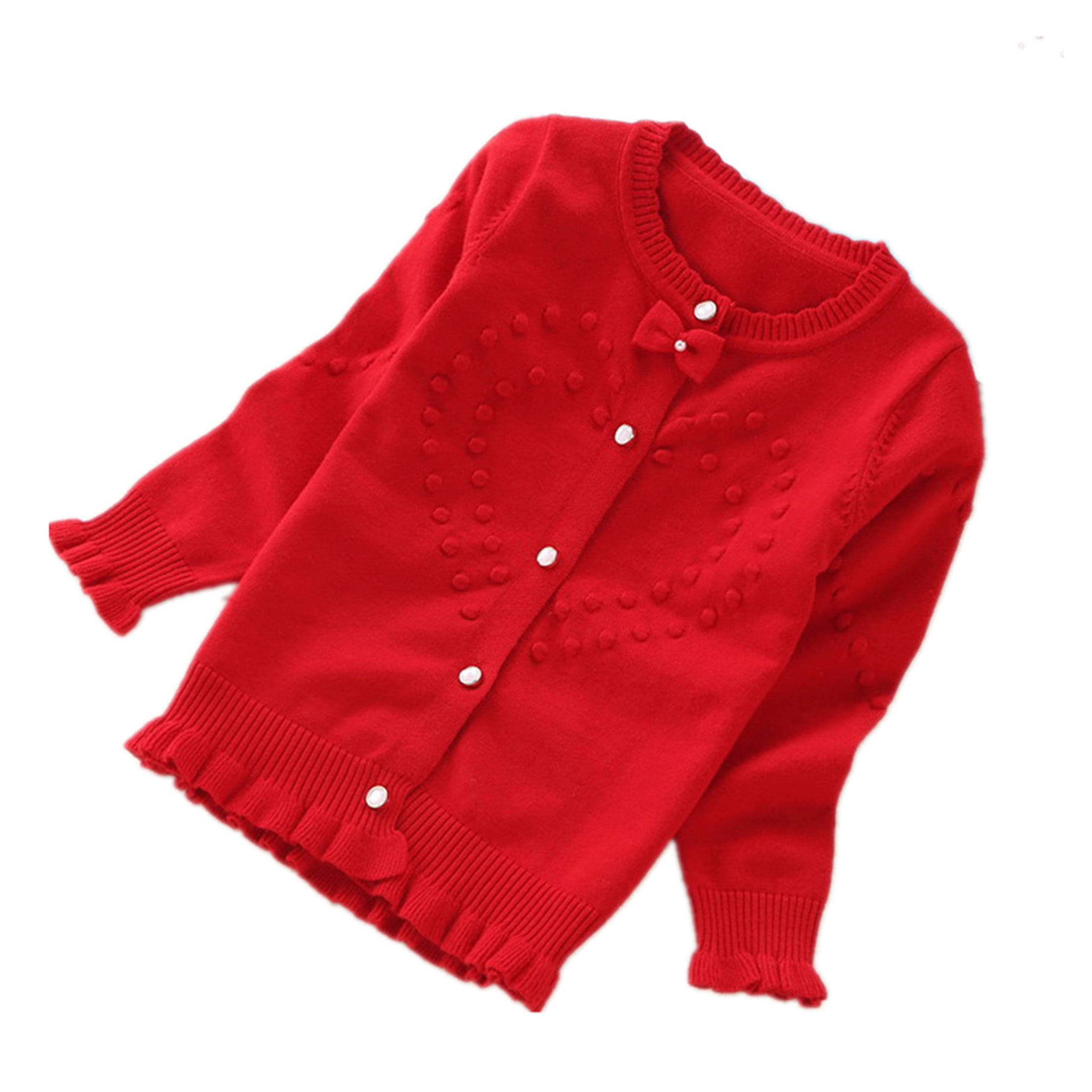 Girls' Cardigans Sweater Cotton Children School Uniform Sweaters 4-18 ...