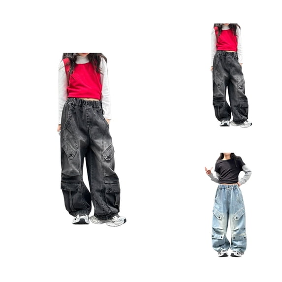 Girls Cargo Jeans For And Fall Fashionable Hop Street Dance Trousers ...