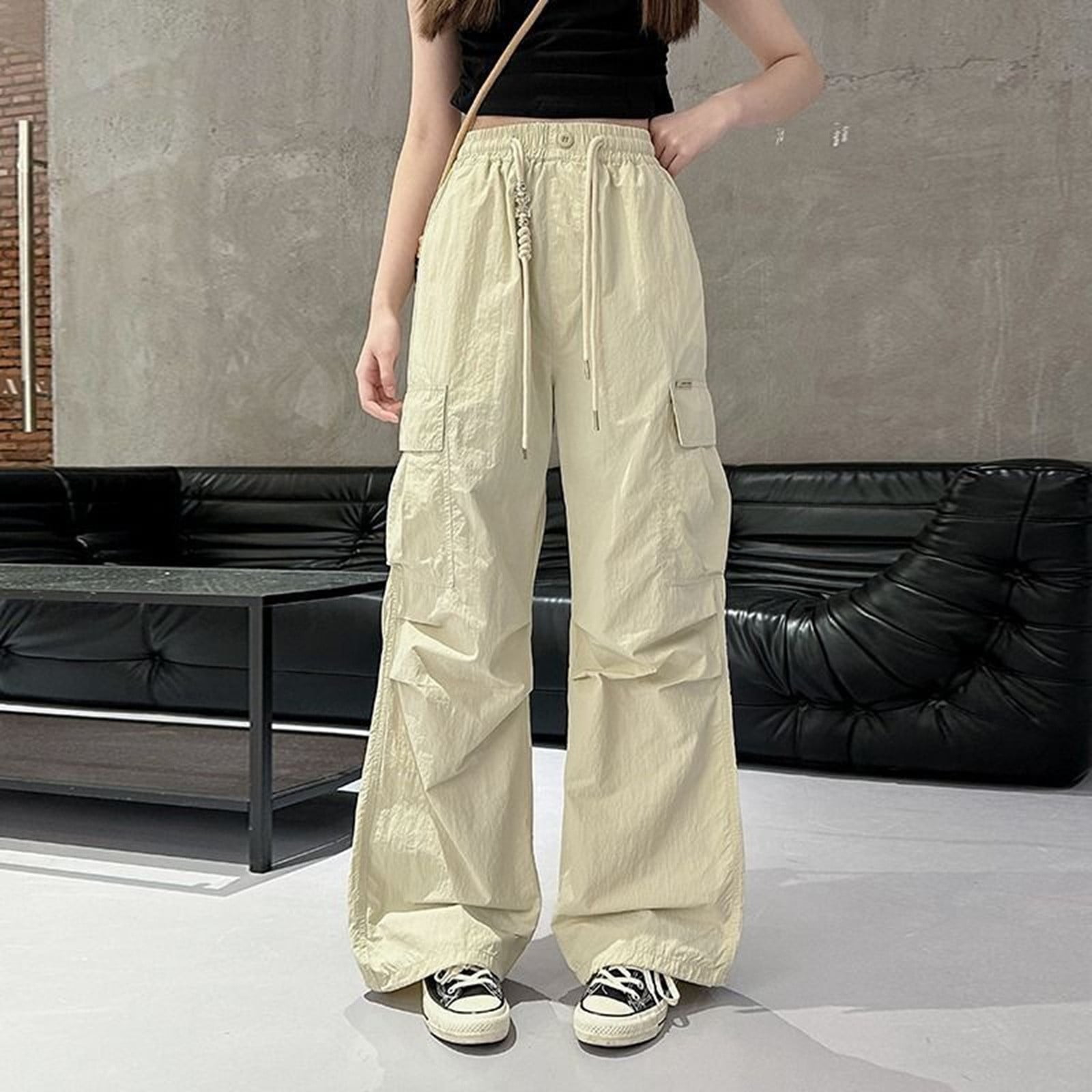 Girls Cargo Pants Classic Baggy Cargo Pants Straight Leg Khaki Cargo ...