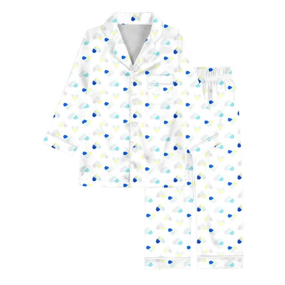 Girls Cartoon Gradient Heart Print Long Sleeve Clothes Sets Soft ...