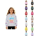 Girls Cartoon Graphic Zip Up Hoodie Long Sleeve Pullover Jacket With ...