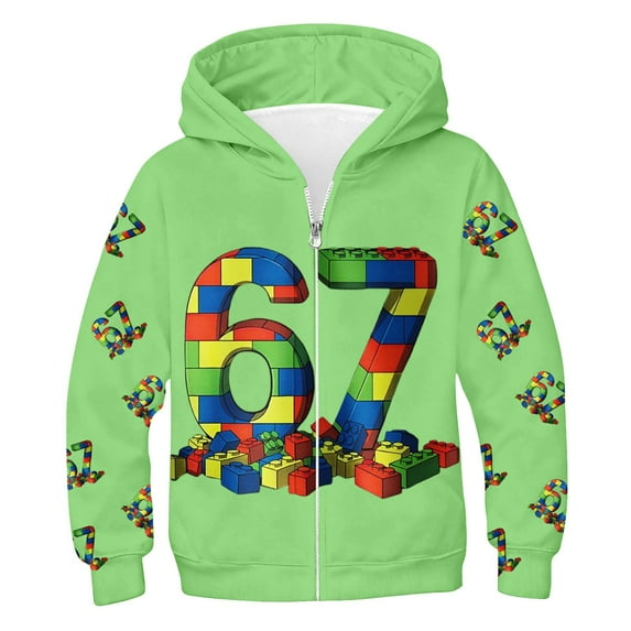 Girls Cartoon Graphic Zip Up Hoodie Long Sleeve Pullover Jacket With ...