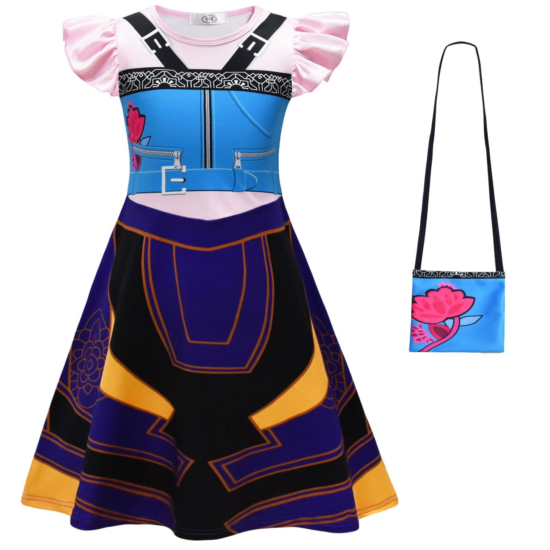 Girls Cartoon Heroine Costume Dress w/Bag Cosplay Skirt Outfit for ...