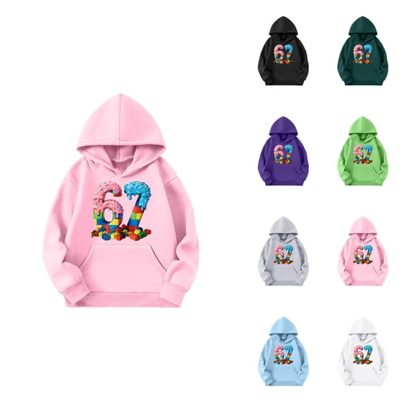 Girls Cartoon Ice Cream Print Hoodie, Long Sleeve Pocket Pullover ...