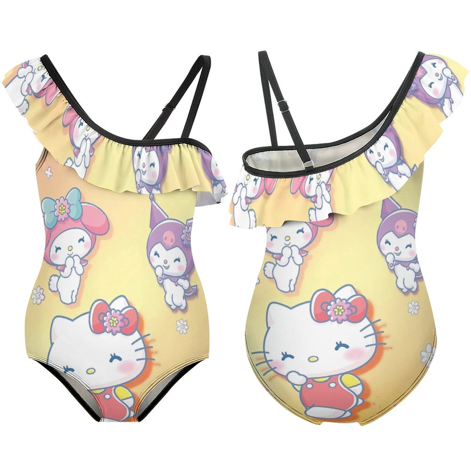 Girls Cartoon San-rio Characters Kitty Kuromi One Piece Swimsuits Cute ...