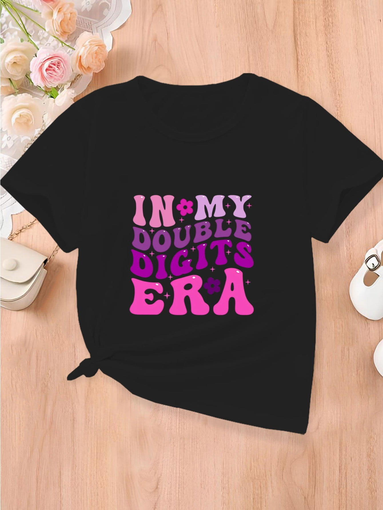 Girls' Casual Crew Neck T-Shirt, Cotton Blend with Slight Stretch ...