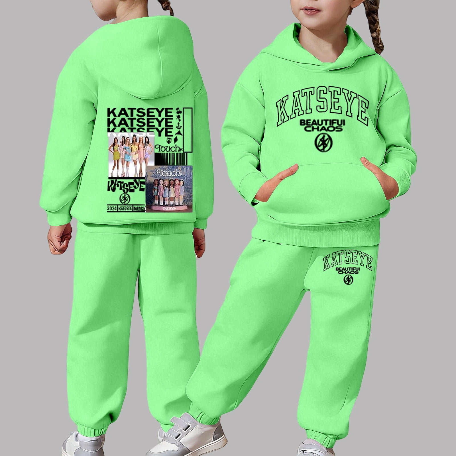 Girls Casual Hoodie and Jogger Two Piece Outfit Set for Toddler Kids ...
