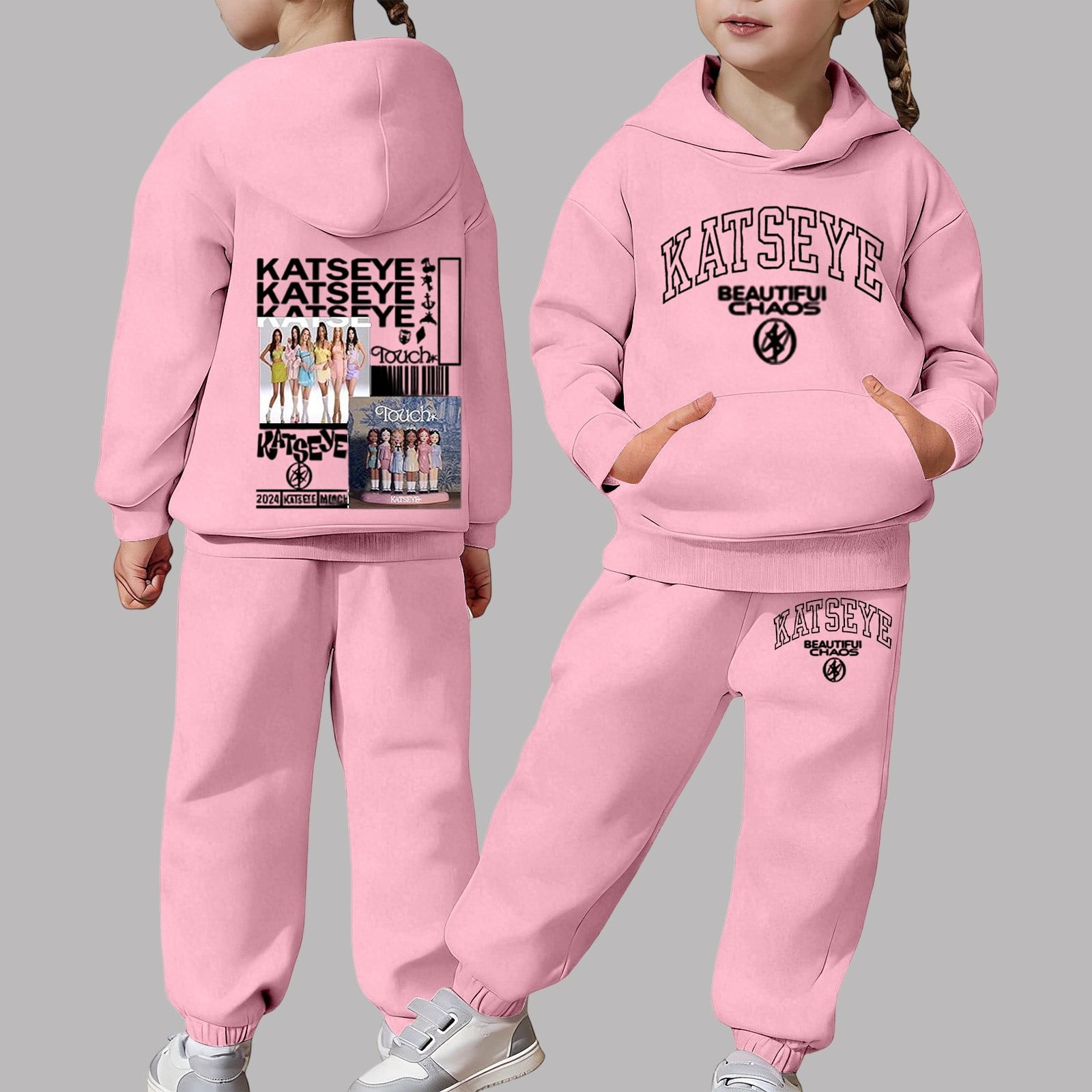 Girls Casual Hoodie and Jogger Two Piece Outfit Set for Toddler Kids ...