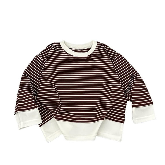 Girls Casual Long Sleeve Shirts Loose Striped Crewneck Pullover Tshirts ...