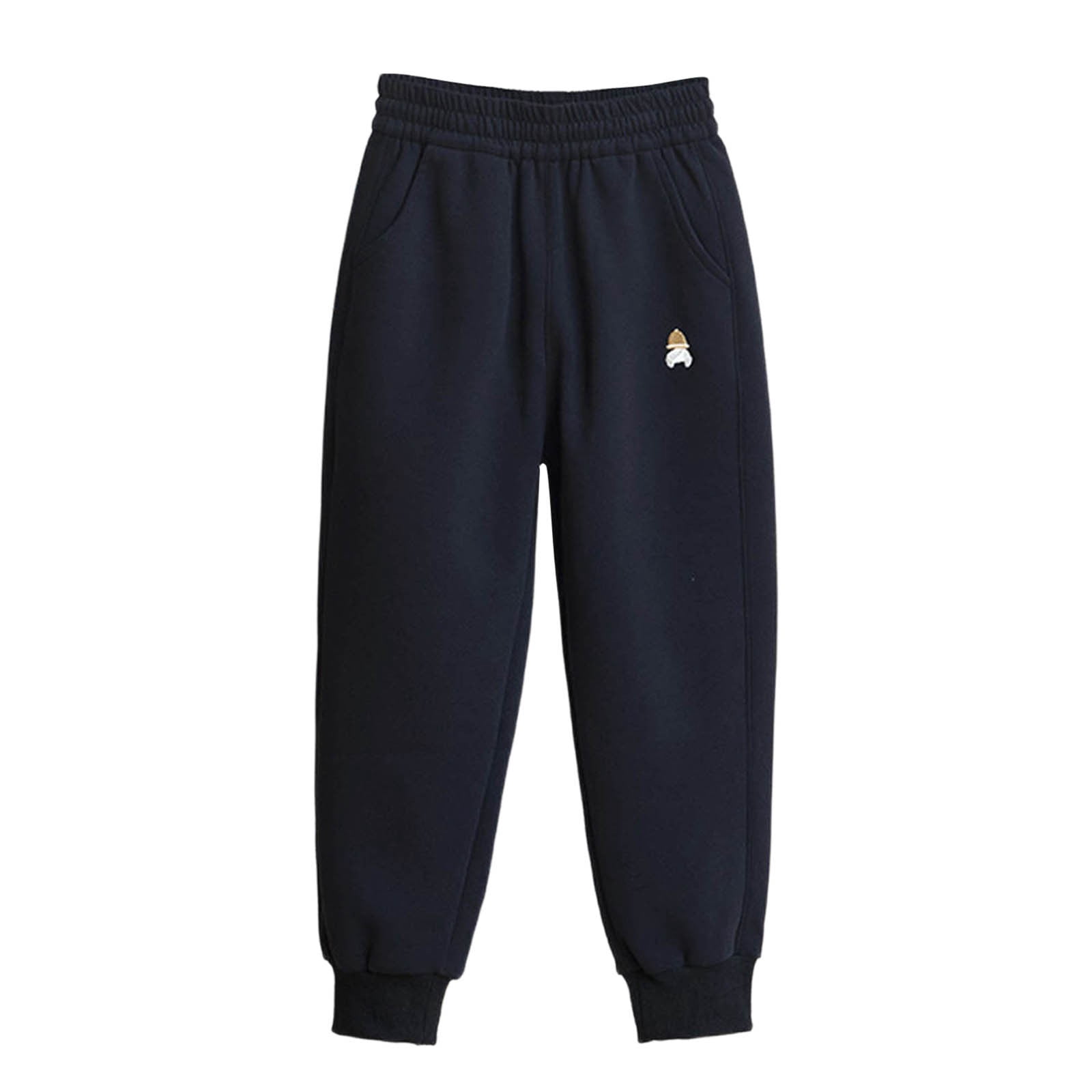 Girls Casual Pants Solid Color with Nut Embroidery Loose Fit Sporty ...