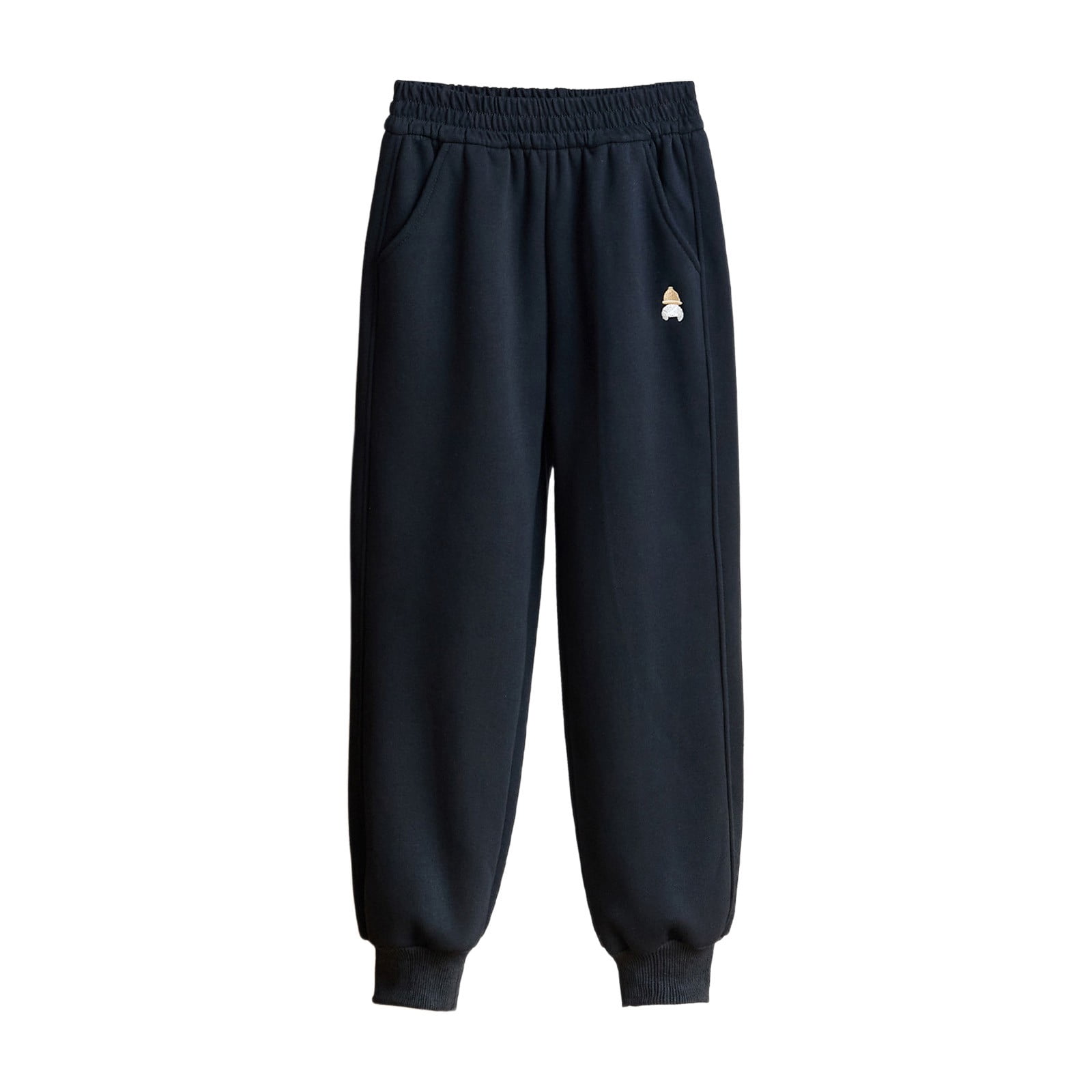 Girls Casual Pants Solid Color with Nut Embroidery Loose Fit Sporty ...