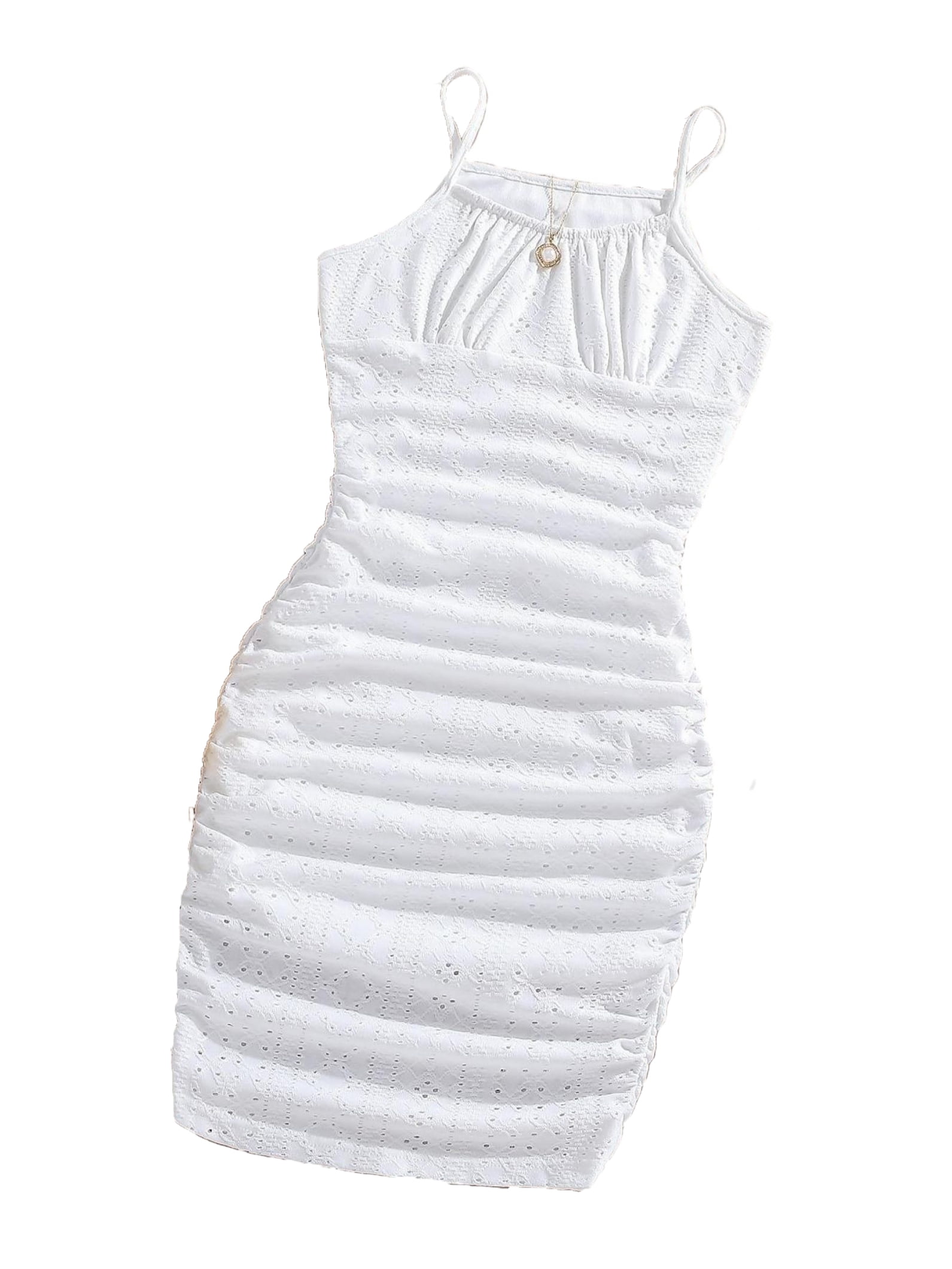 Girls Casual Plain Cami Spaghetti Strap White Dresses 9Y - Walmart.com