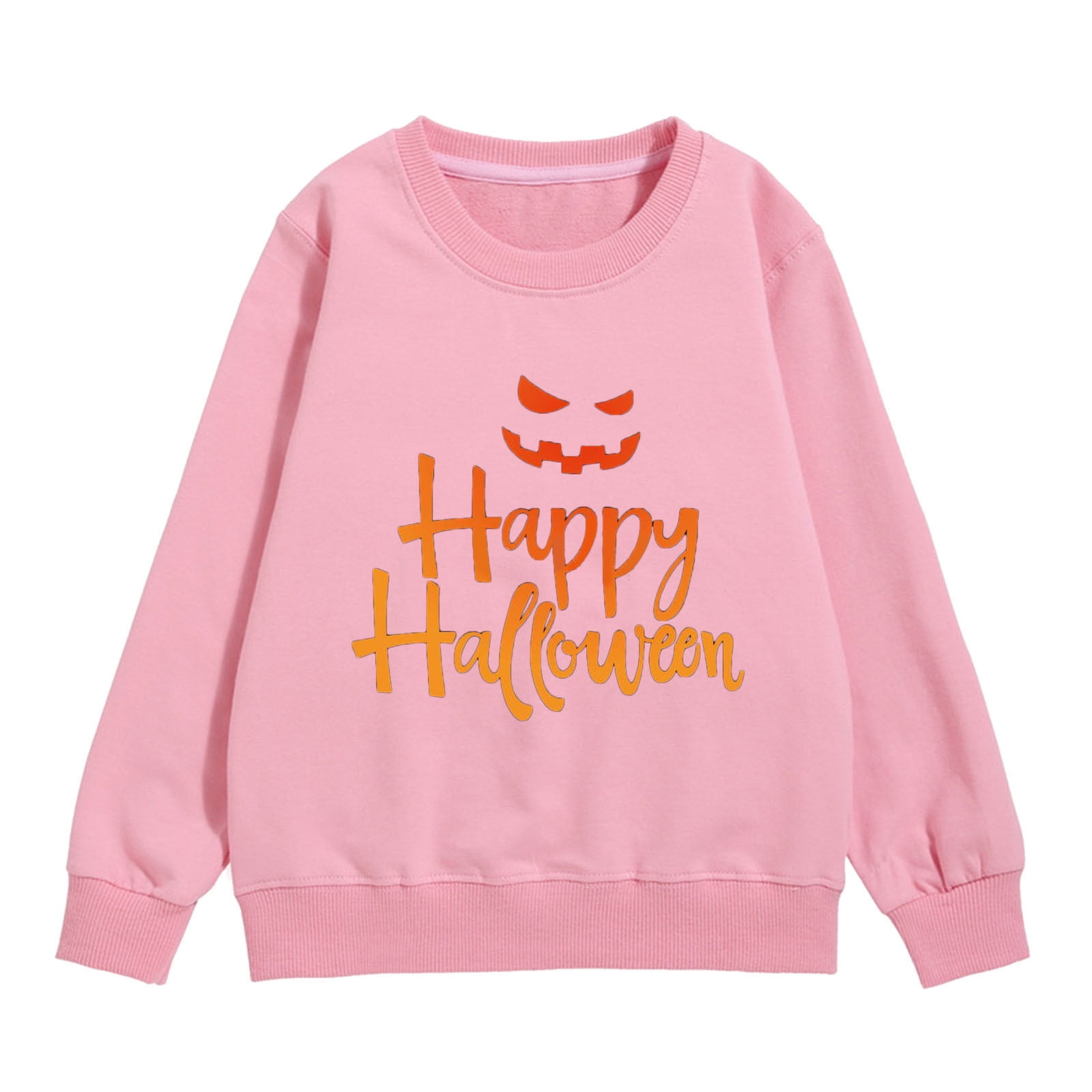Girls Casual Printed Pullover Sweatshirt Long Sleeve Round Neck Loose ...