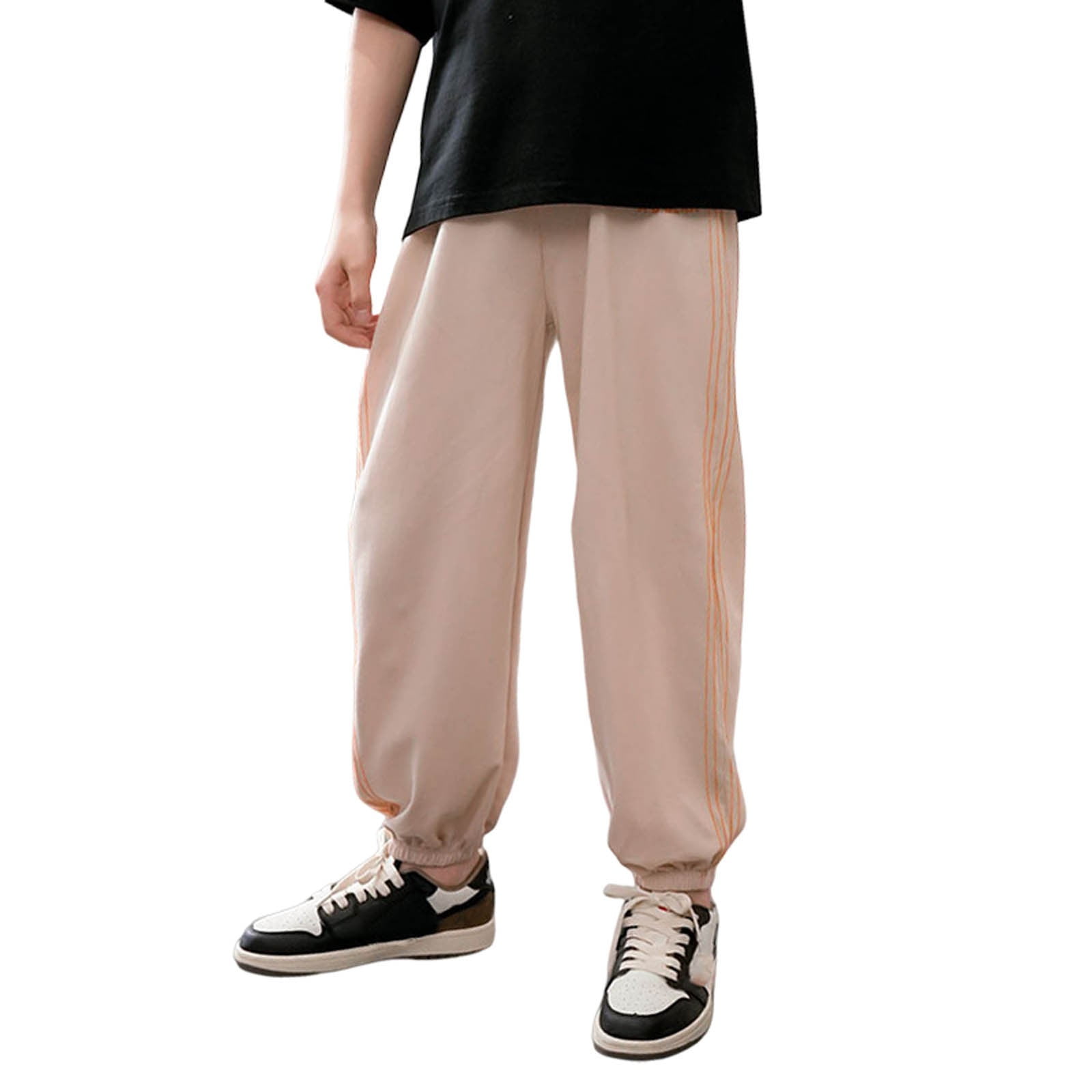 Girls Casual Striped Jogger Pants, Elastic Waist Ankle Comfortable ...