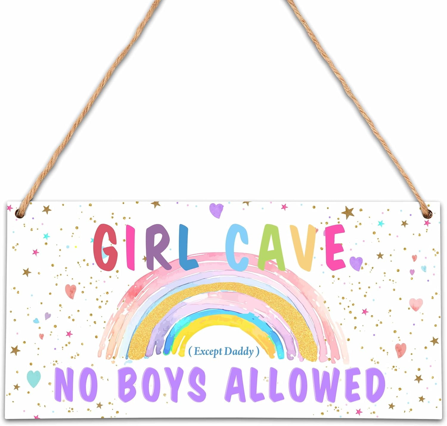Girls Cave Wood Sign, Room Decor No Boys Allowed Hanging Door Sign, 5 ...
