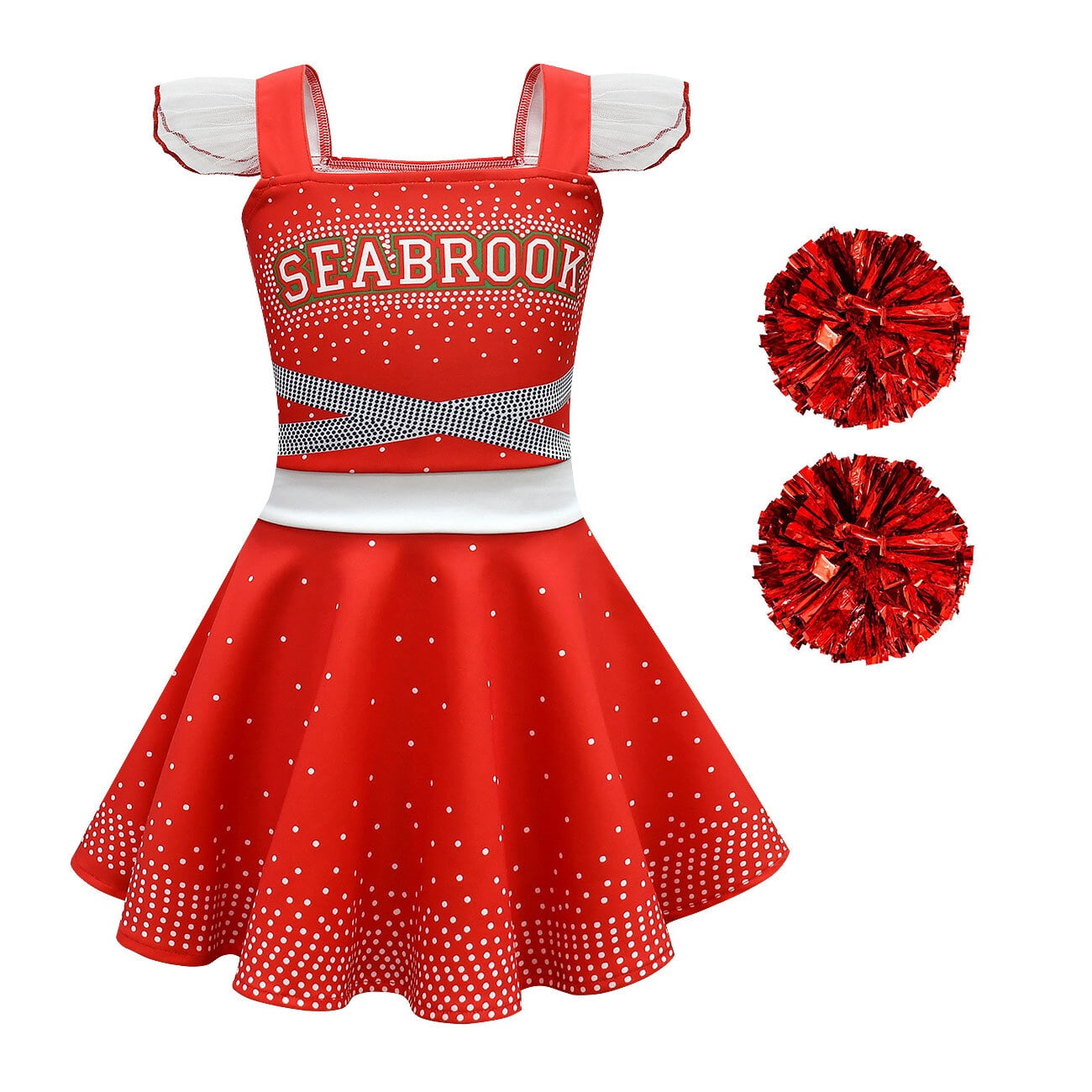 Girls Cheerleader Costume Dress Halloween Cosplay Outfits - Walmart.com