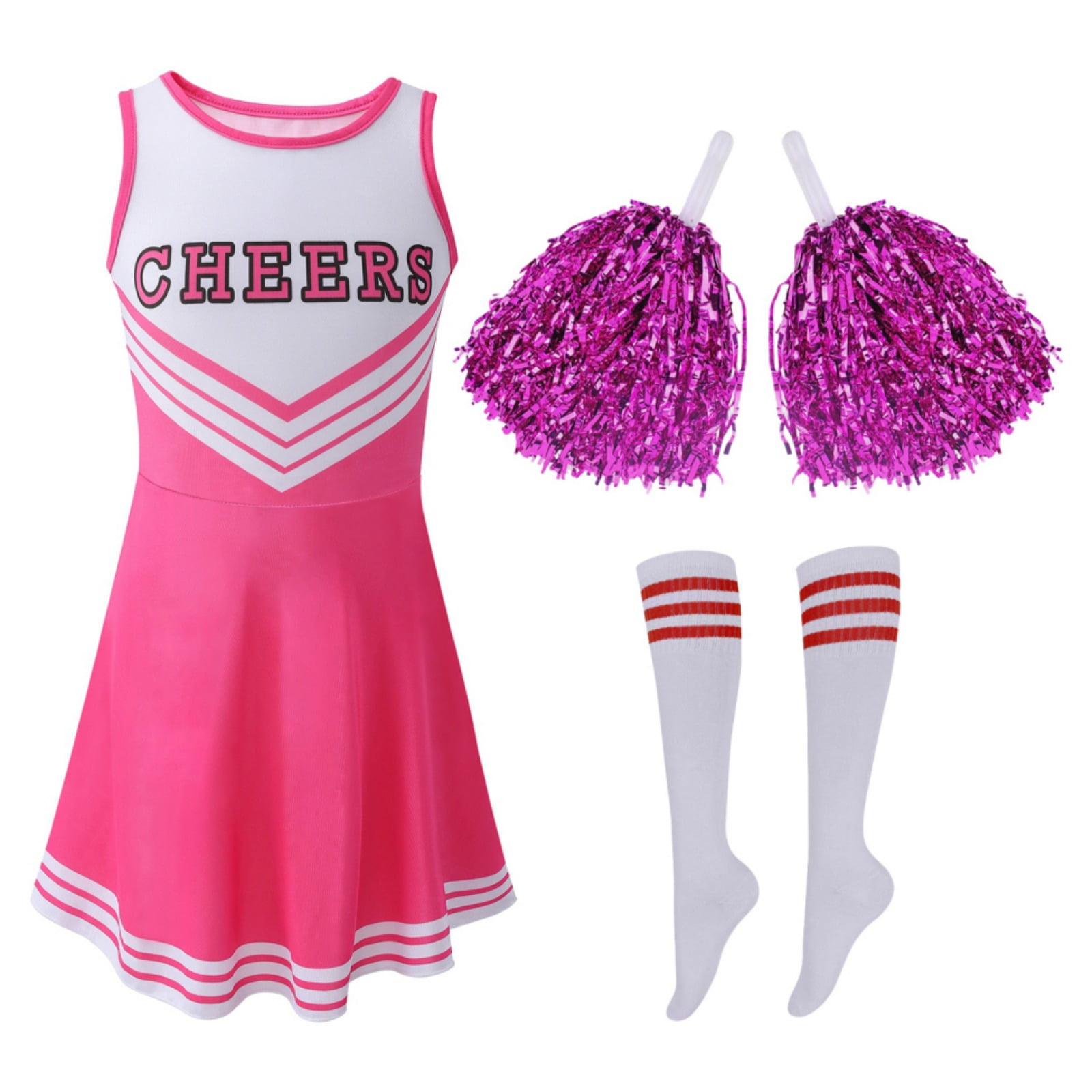 Girls Cheerleader Costumes Dresses Cheerleading Outfit Cheer Uniform ...