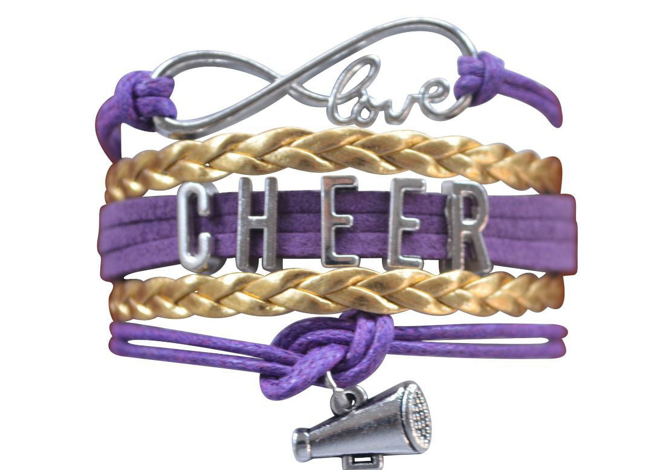 Girls Cheerleading Bracelet, Cheer Gifts- Cheer Jewelry- Cheer Bracelet- Adjustable Cheer Charm ...