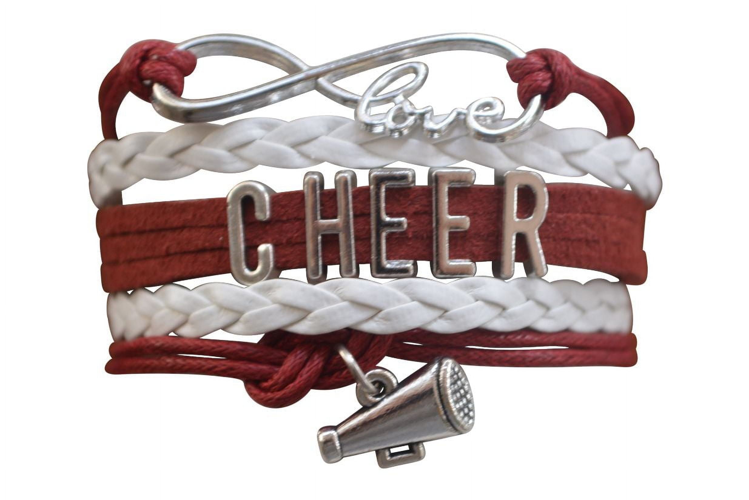 Girls Cheerleading Bracelet, Cheer Gifts- Cheer Jewelry- Cheer Bracelet- Adjustable Cheer Charm ...