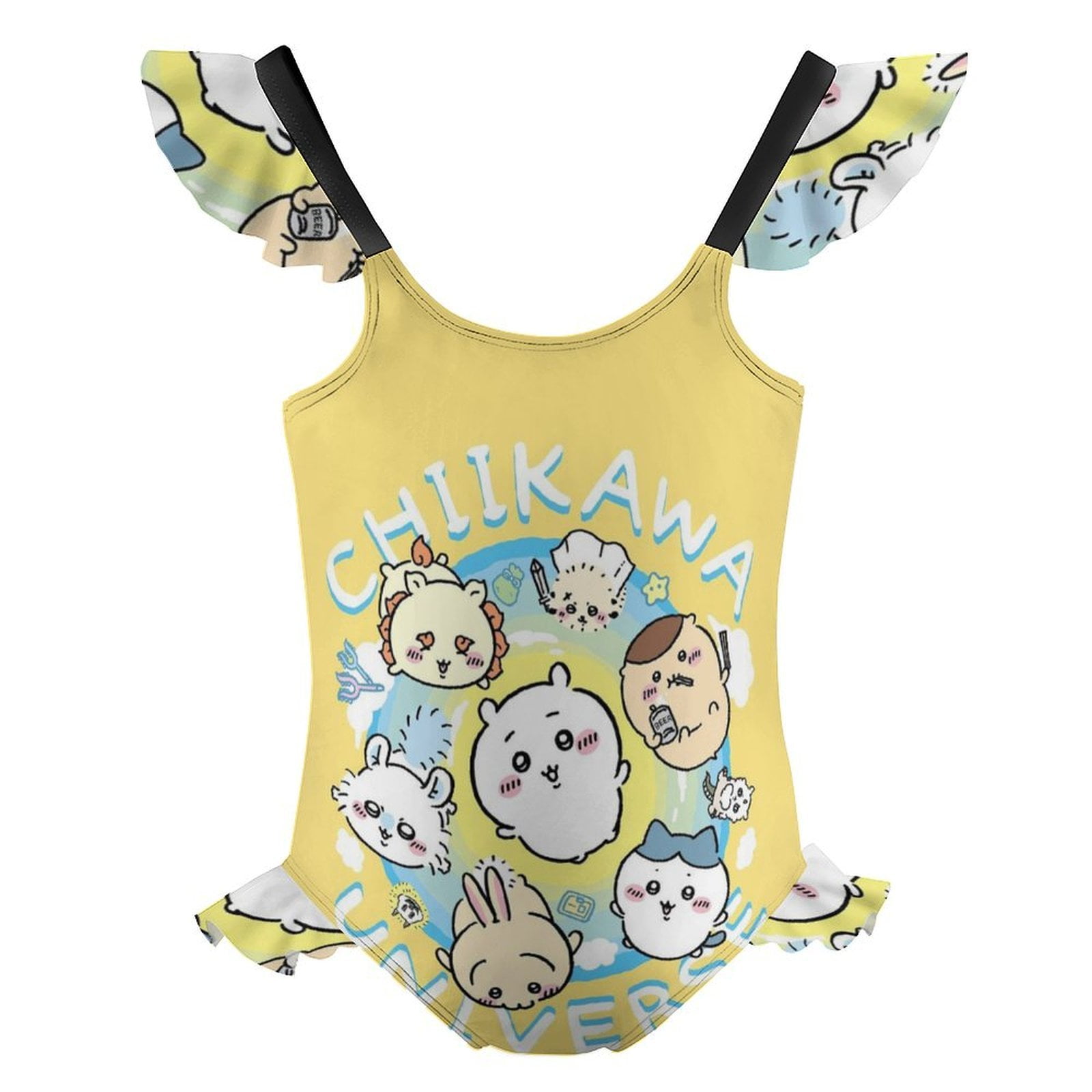 Girls Chii-ka-w One Piece Swimsuit Kids Cute Ruffle Bathing Suit ...