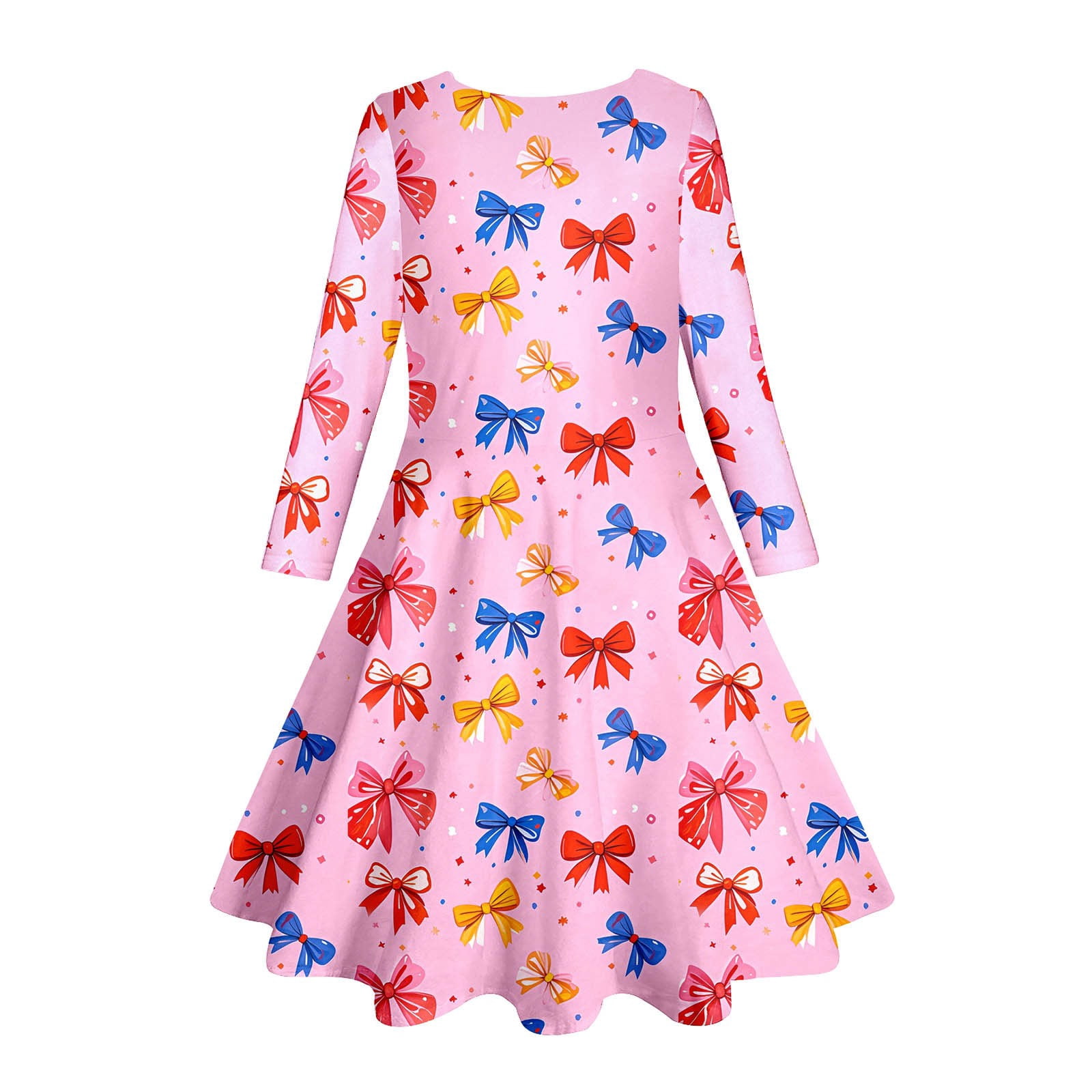 Girls Christmas Dresses Christmas Print Long Sleeve Christmas Dress ...