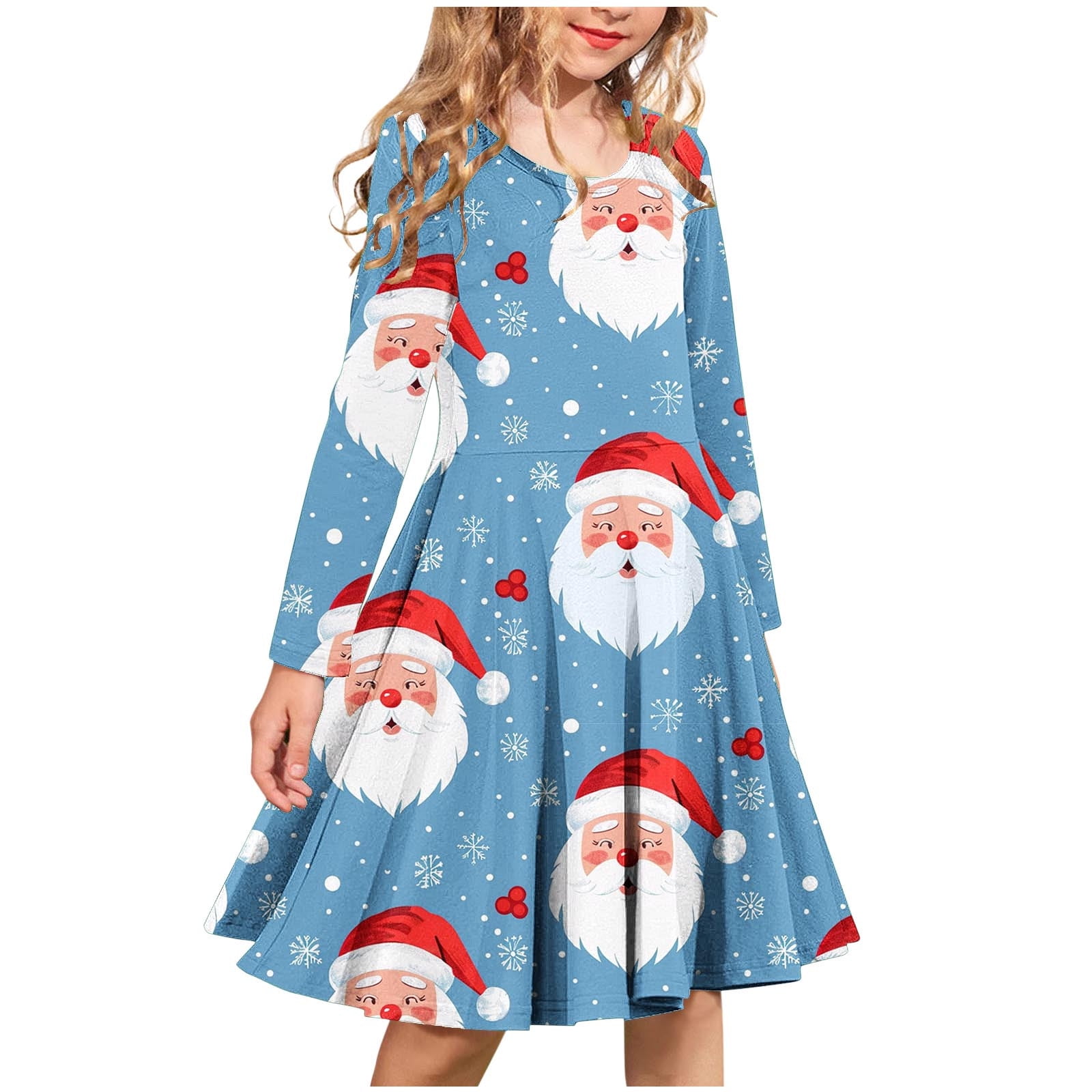 Girls Christmas Dresses Long Sleeve Holiday Dress for Girl Snowflake A ...