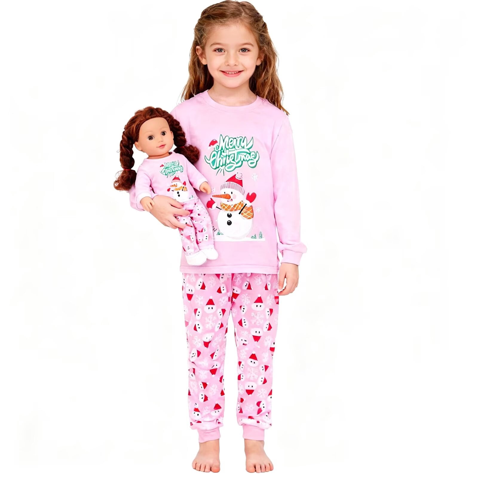 Girls Christmas Pajamas Kids Long Sleeve Pajamas Winter Nightwear ...