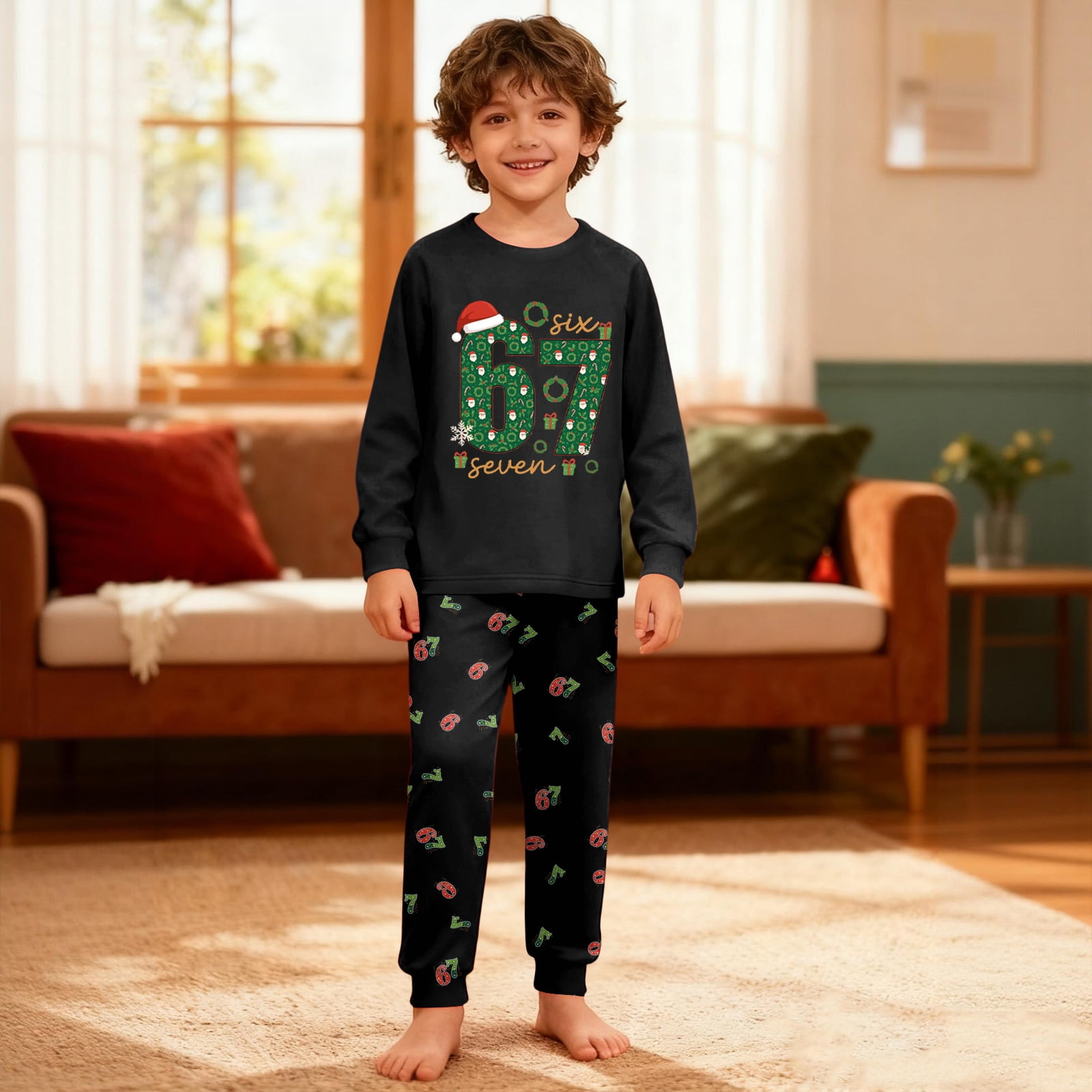 Girls Christmas Pyjamas 67 Meme Pyjamas Set Boys Girls Sleepwear Six ...
