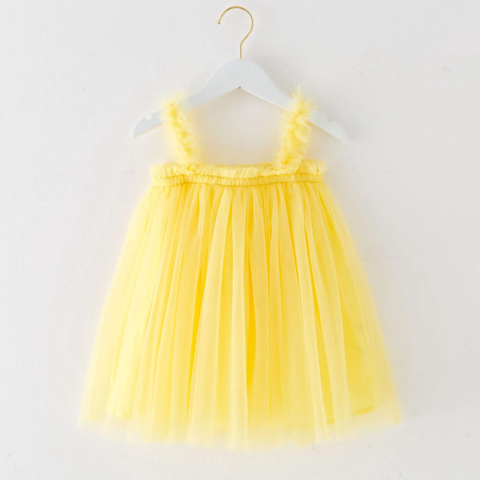 Girls' Christmas Solid Color Strapless Dress Princess Mesh y Dress ...