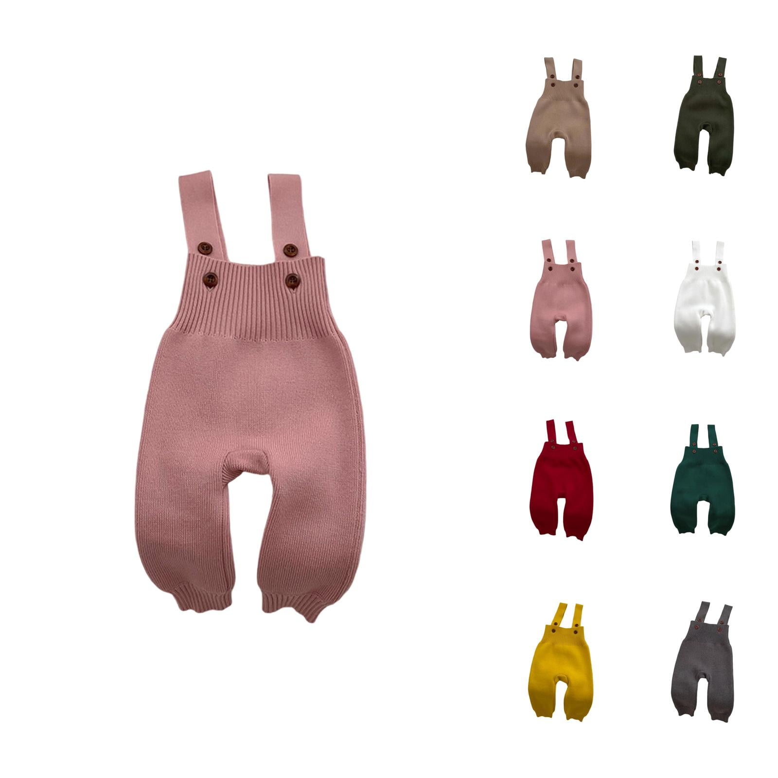 Girls Clothes Baby Knit Overalls Adjustable Strap Jumpsuit for Toddlers ...