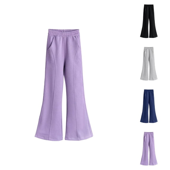 Girls Clothes Girls Flared Joggers Pants Casual Trousers Elastic Waist ...
