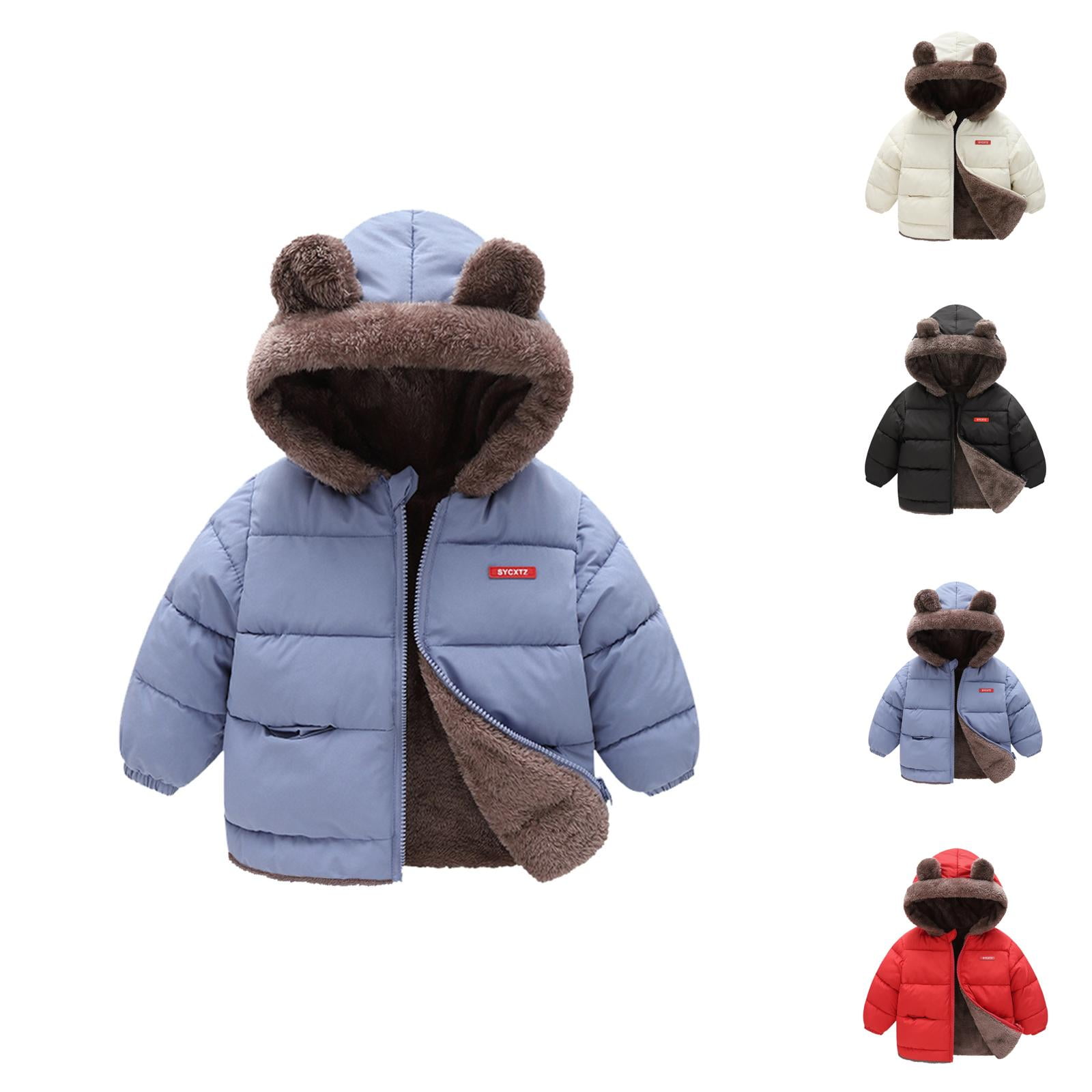 Girls Clothes Girls' Outerwear Jackets & Coats Toddler Boys Girls Winter Coat Bear Ears Hooded ...