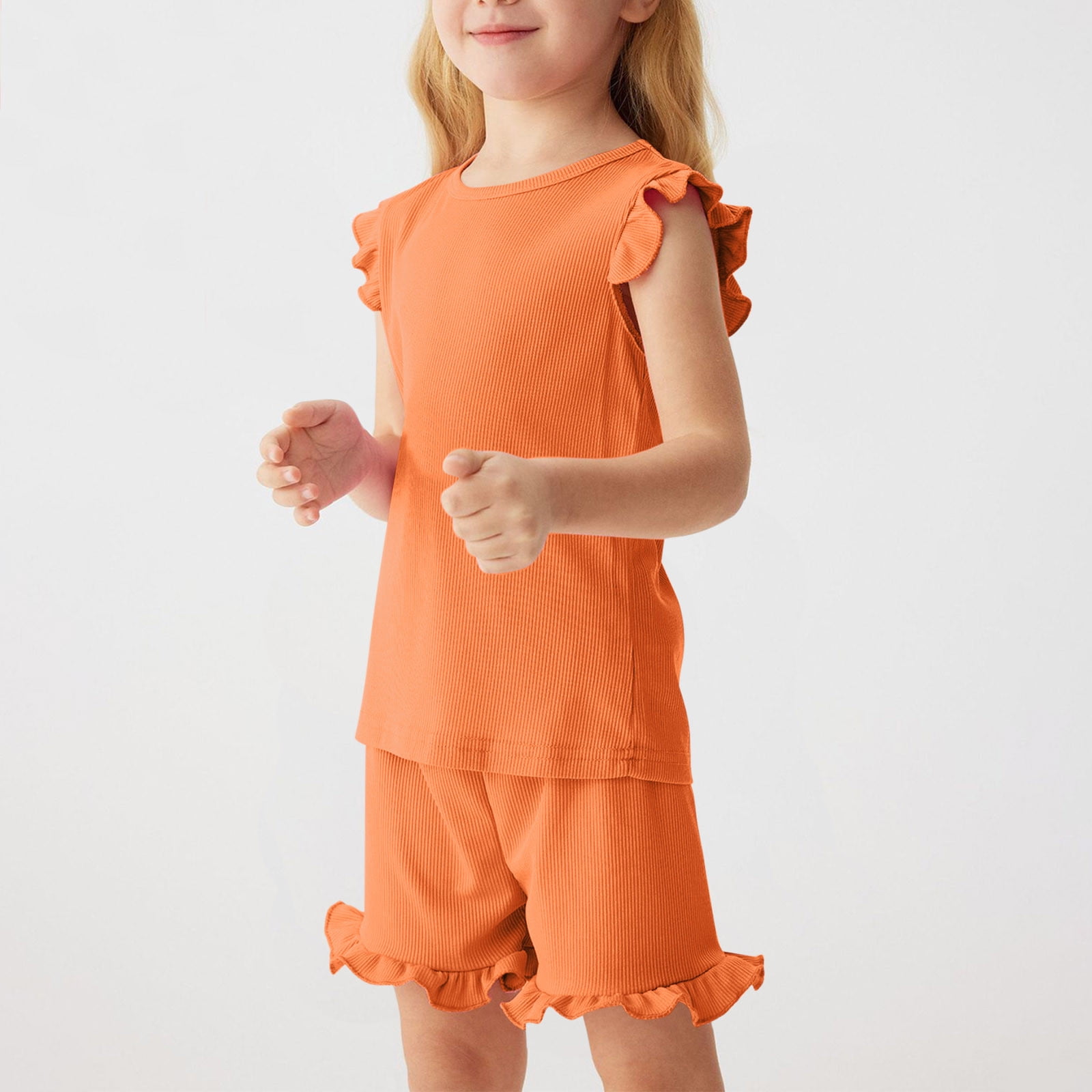 Girls Clothes Sets Summer Fashion Solid Color Lace Short Sleeve Crew ...