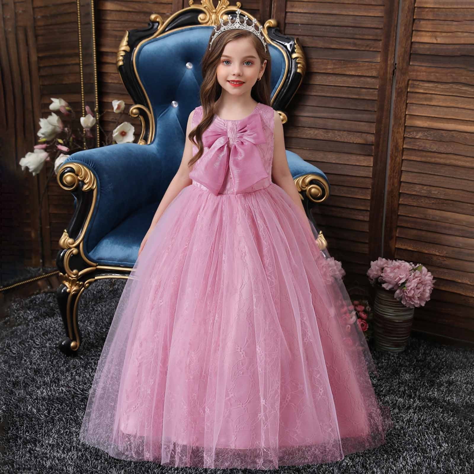 Girls' Clothing Clearance Girls Dress Princess Big Bow Pageant Long ...