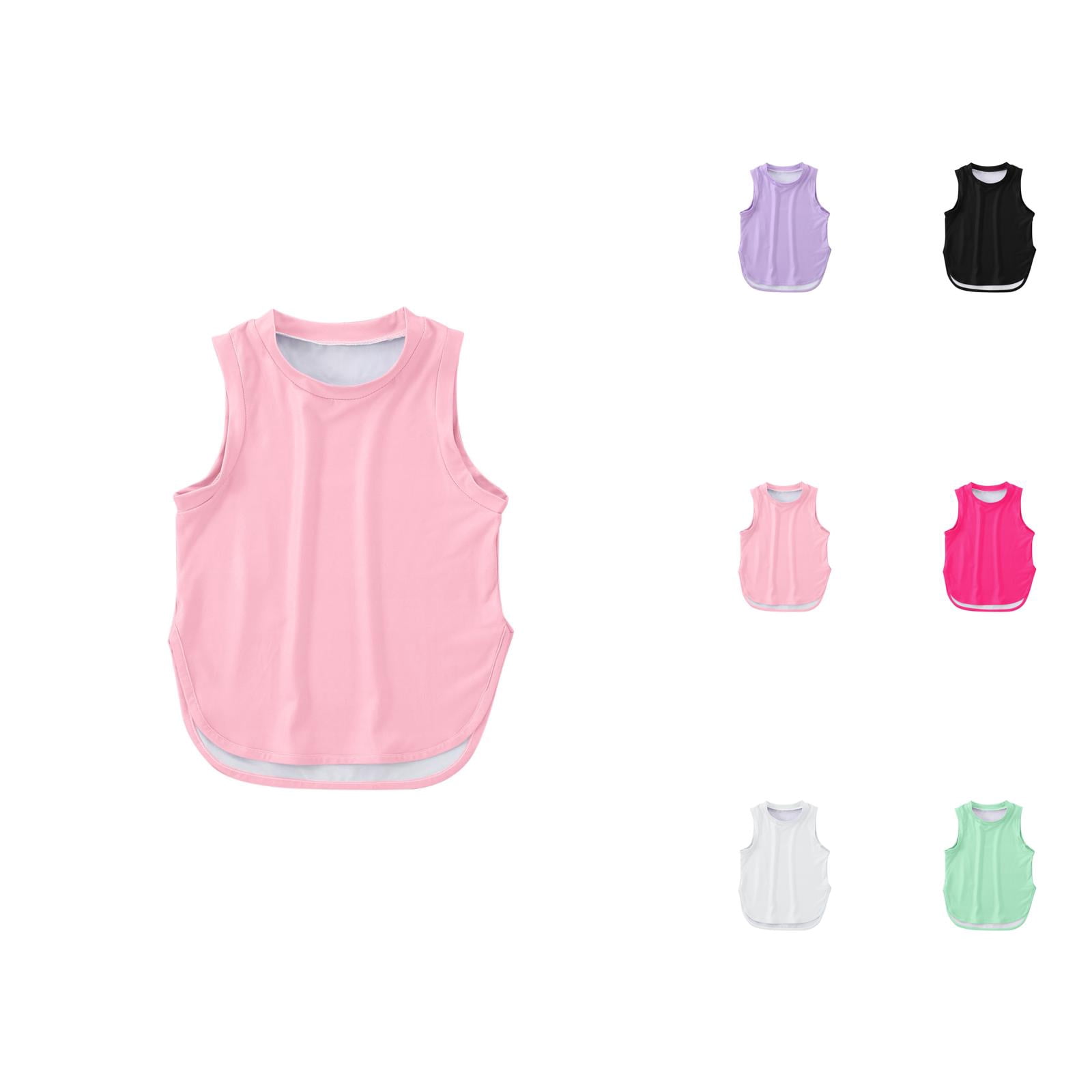 Girls Clothing for Summer Athletic Activities Solid Color Tank Tops ...