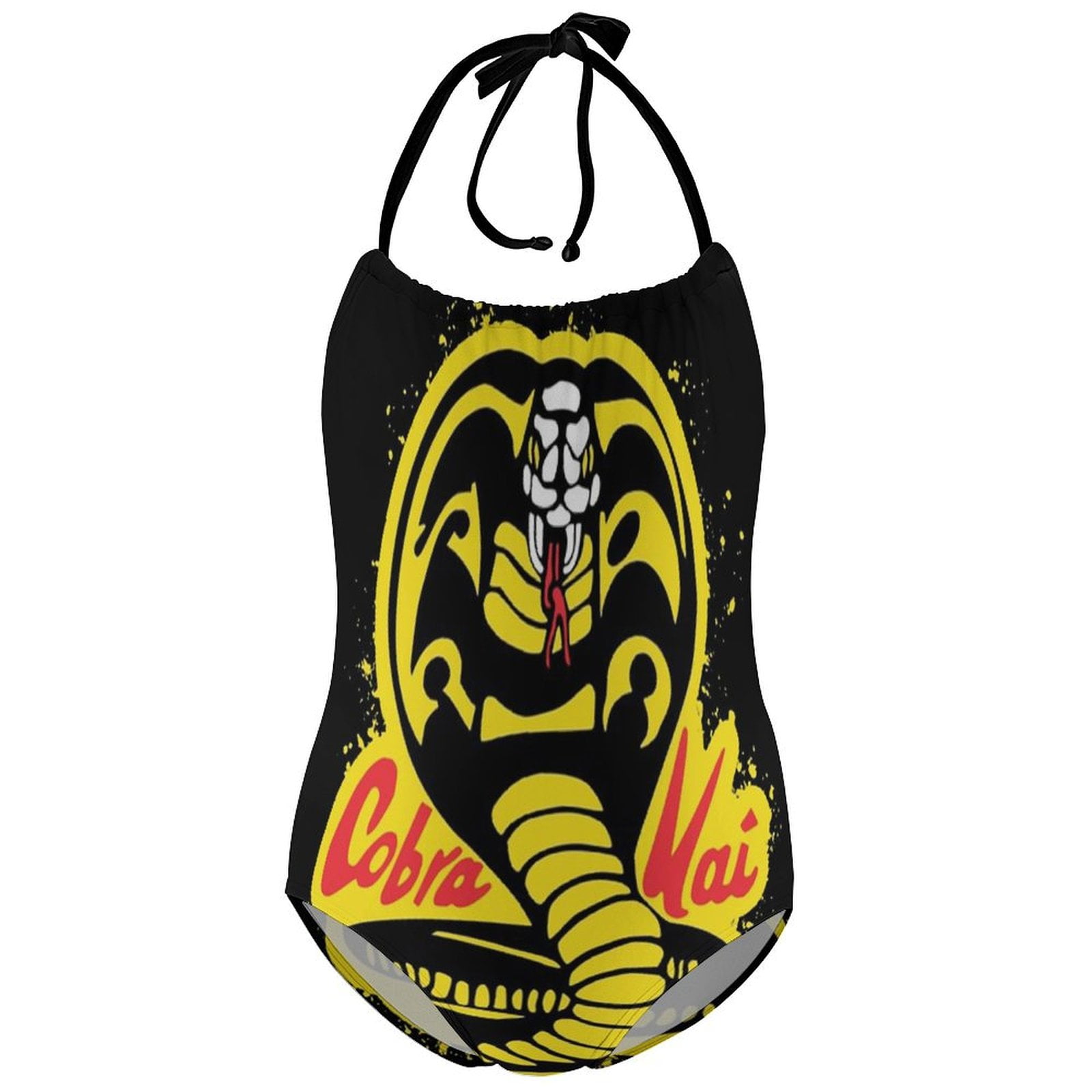 Girls Cobra K-a Bathing Suit One Piece Halter Neck Strap Swimwear ...