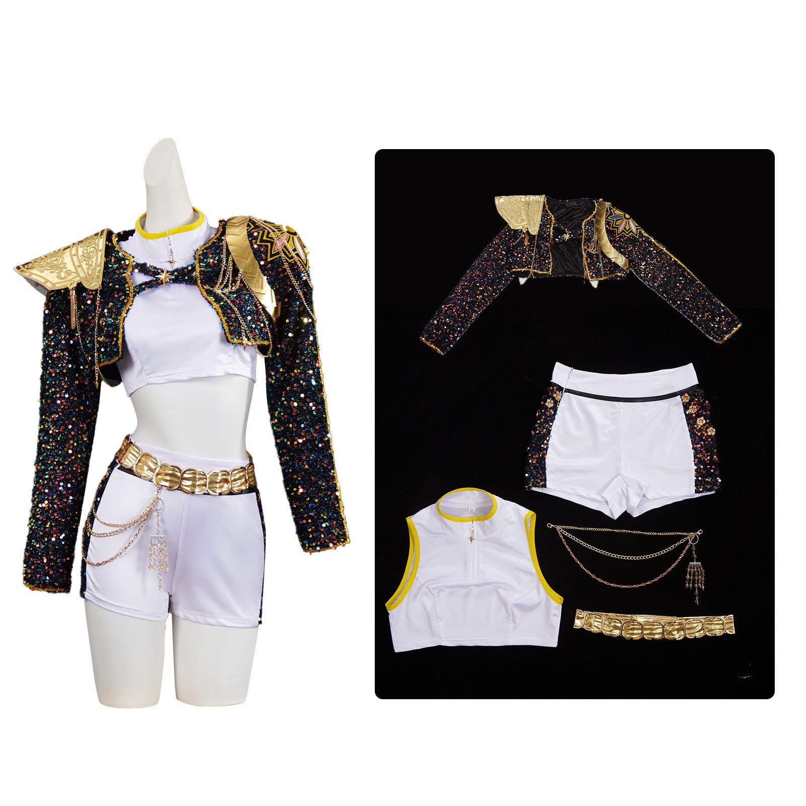 Girls Cos Crop Top Skirts Pop Singer Cos-tume Birthday Party Kids ...