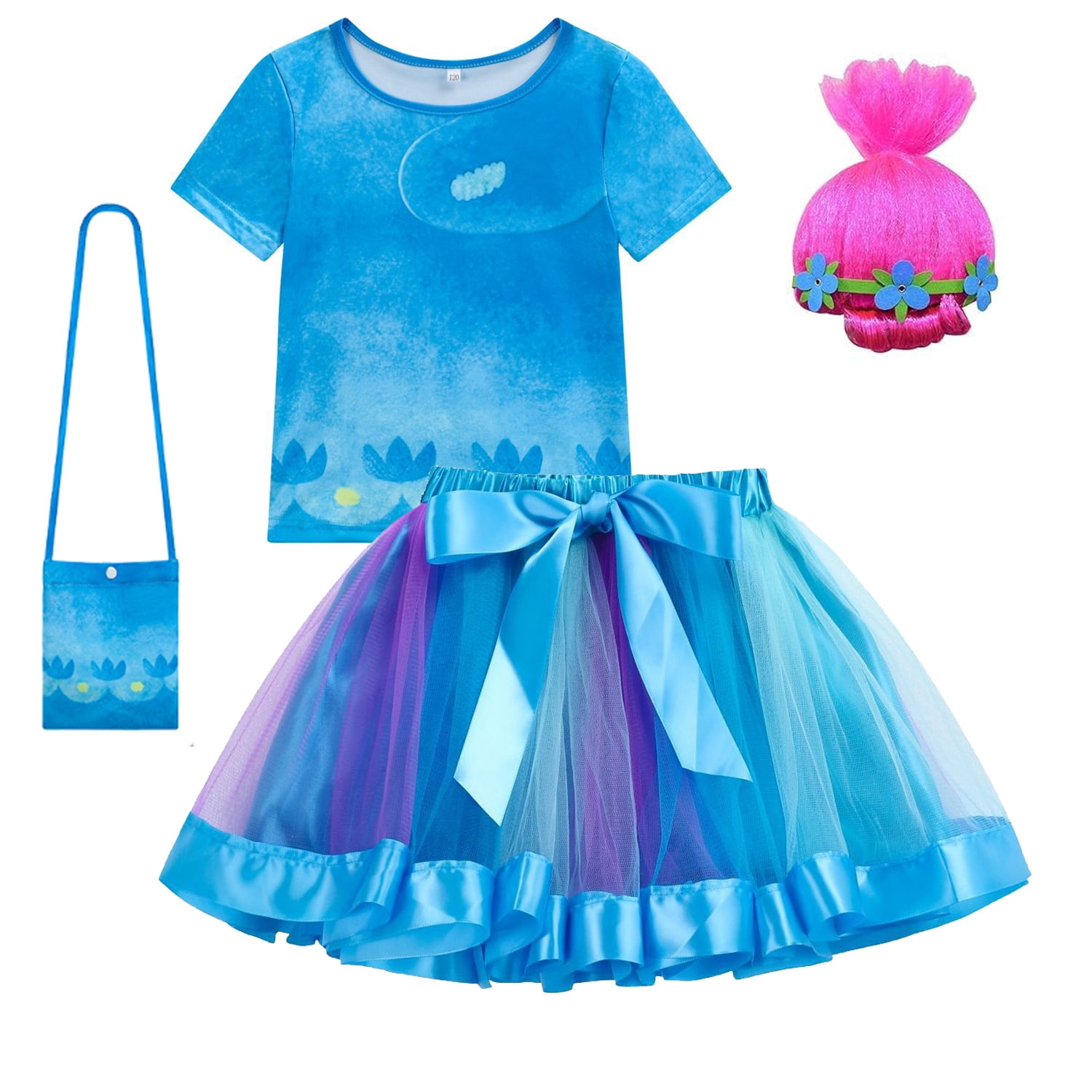 Girls Costume Set rainbow Tutu Dress For Kids Movie Cosplay Dress Up ...