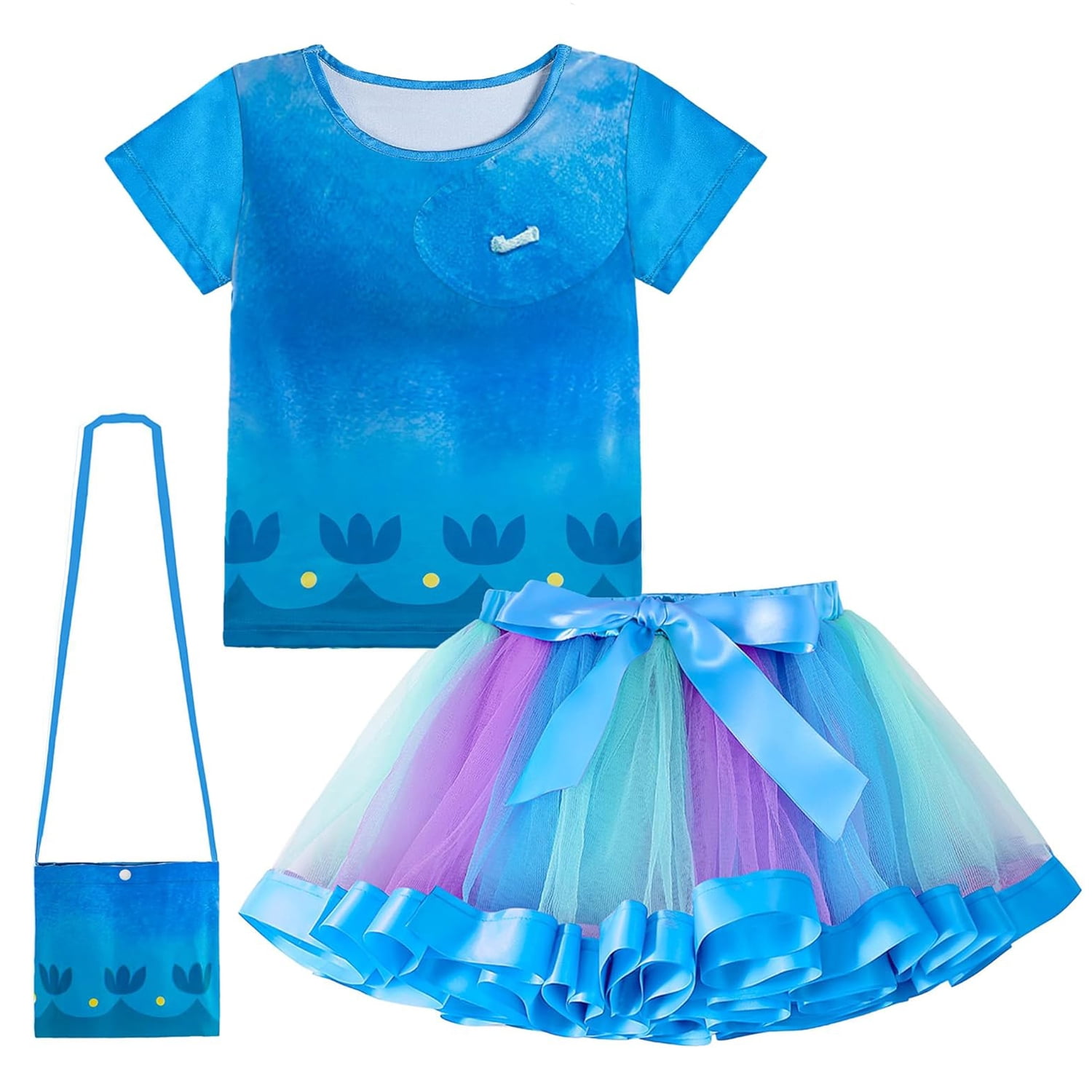Girls Costume Set rainbow Tutu Dress For Kids Movie Cosplay Dress Up ...