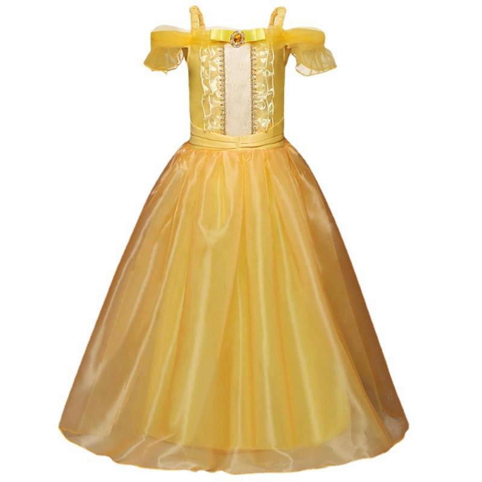 Girls Costumes Princess Dress Layered Off Shoulder Yellow Dress up for ...