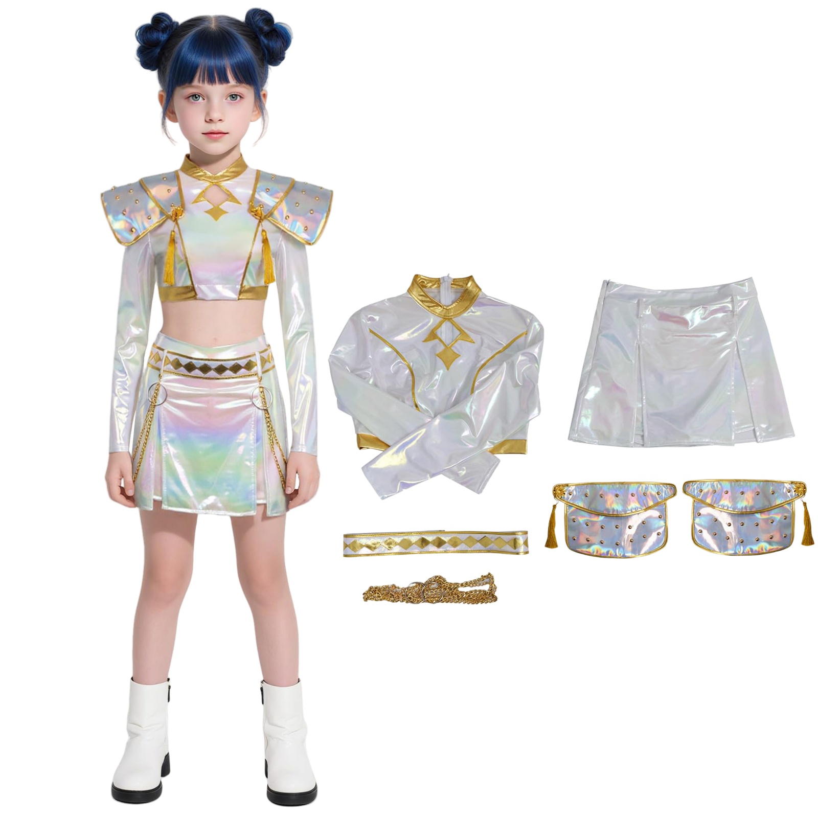 Girls Costumes Size 6-7 Pop Stars Costume zoeyY Suit Pop Singer Pop De ...