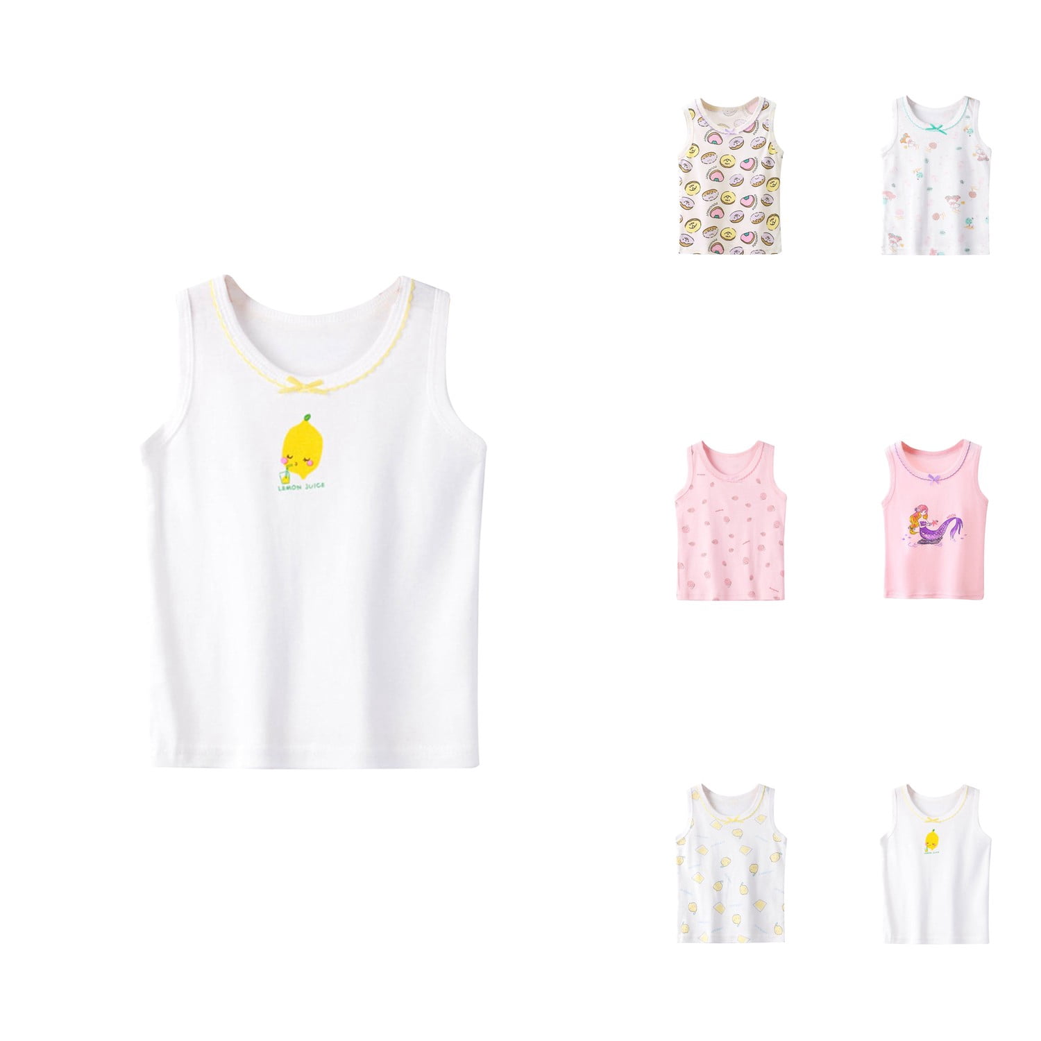 Girls' Cotton Halter Small Vest Summer Thin Floral Undershirt In The ...