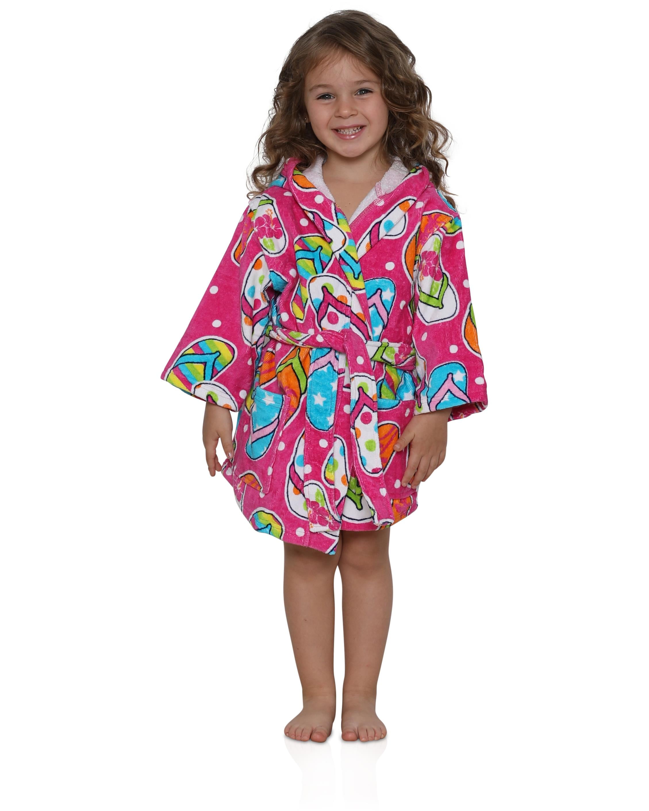 Girls Cotton Hooded Terry Robe Cover Up, Kids Sizes 3-12 - Walmart.com