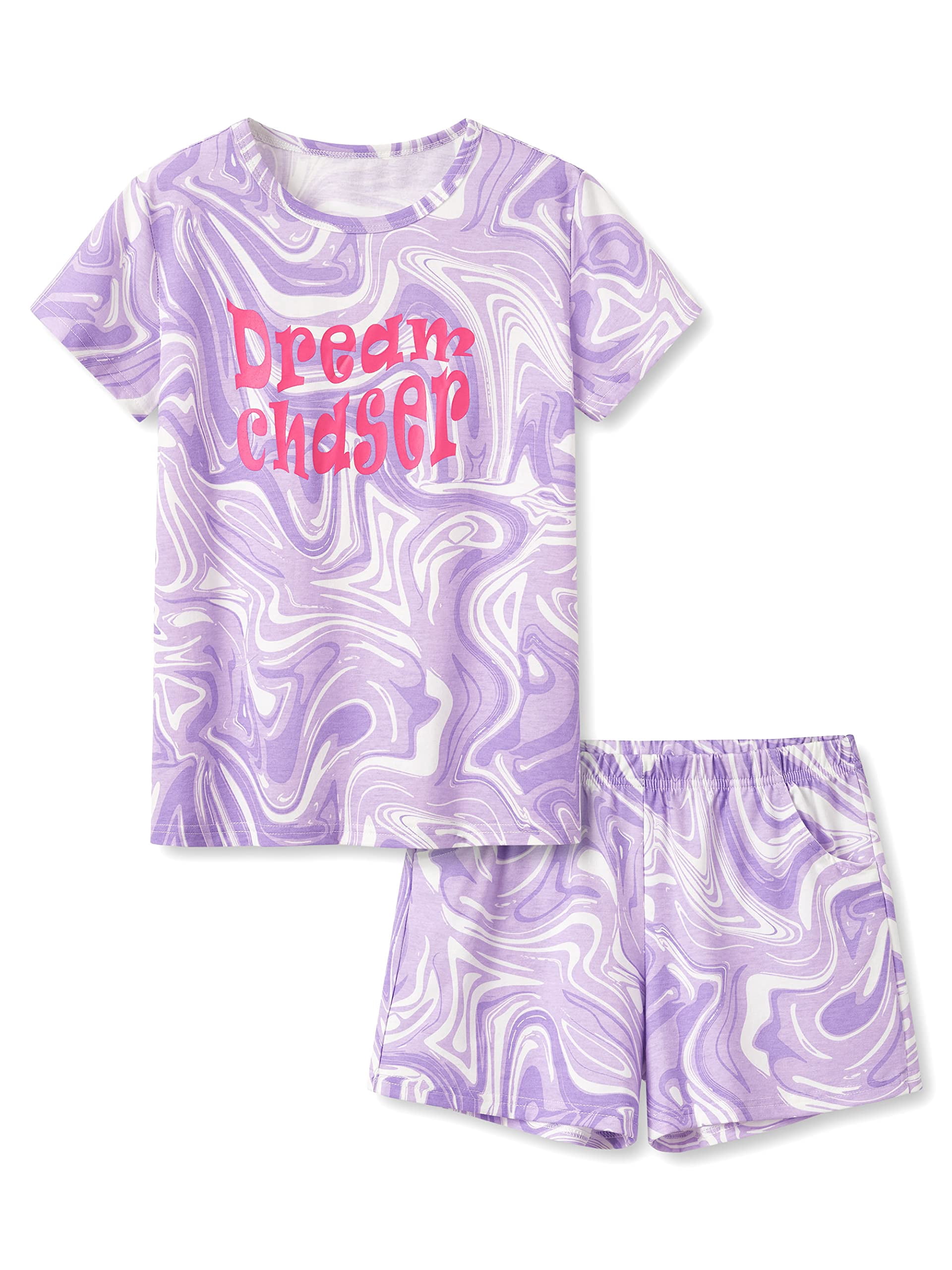 Beezizac Girls Cotton Sleepover Pajama Set for Little & Big Girls ...
