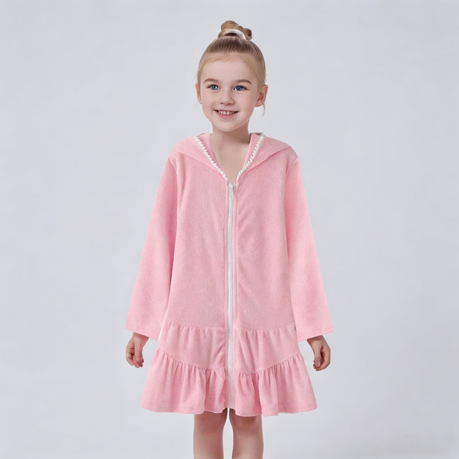 Girls Cover Up Zip Up Hoodie Long Sleeve Swimsuit for Girls Beach Cover ...