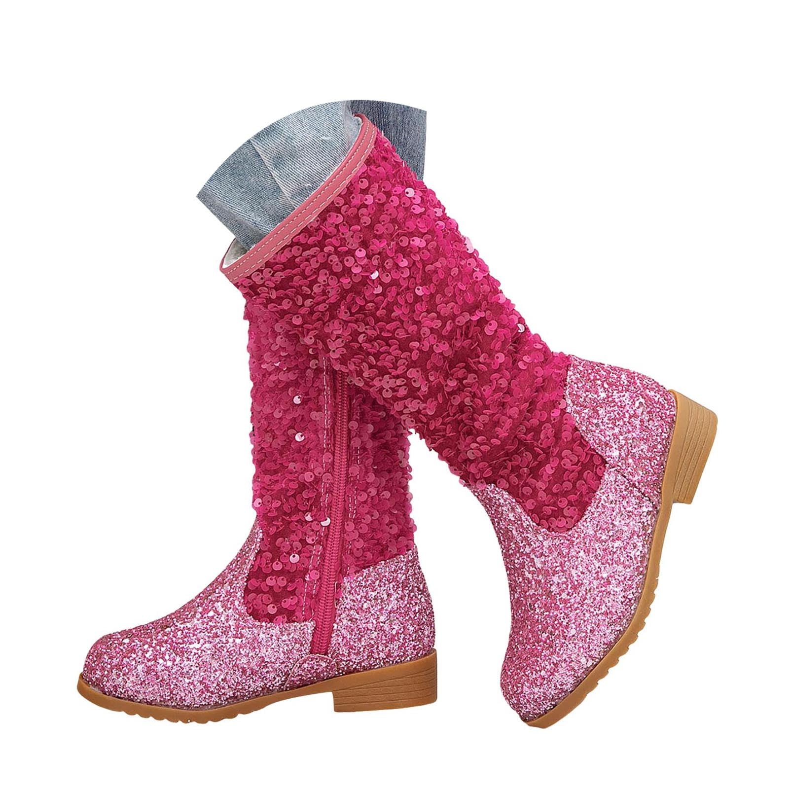 Girls Cowgirl Boots Western Glitter Cowboy Boot Ankle Boots Big Kid ...