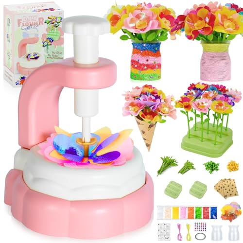 Girls Crafts Ages 4-12,DIY Fabric Flower Crafts Kits with Vases and ...